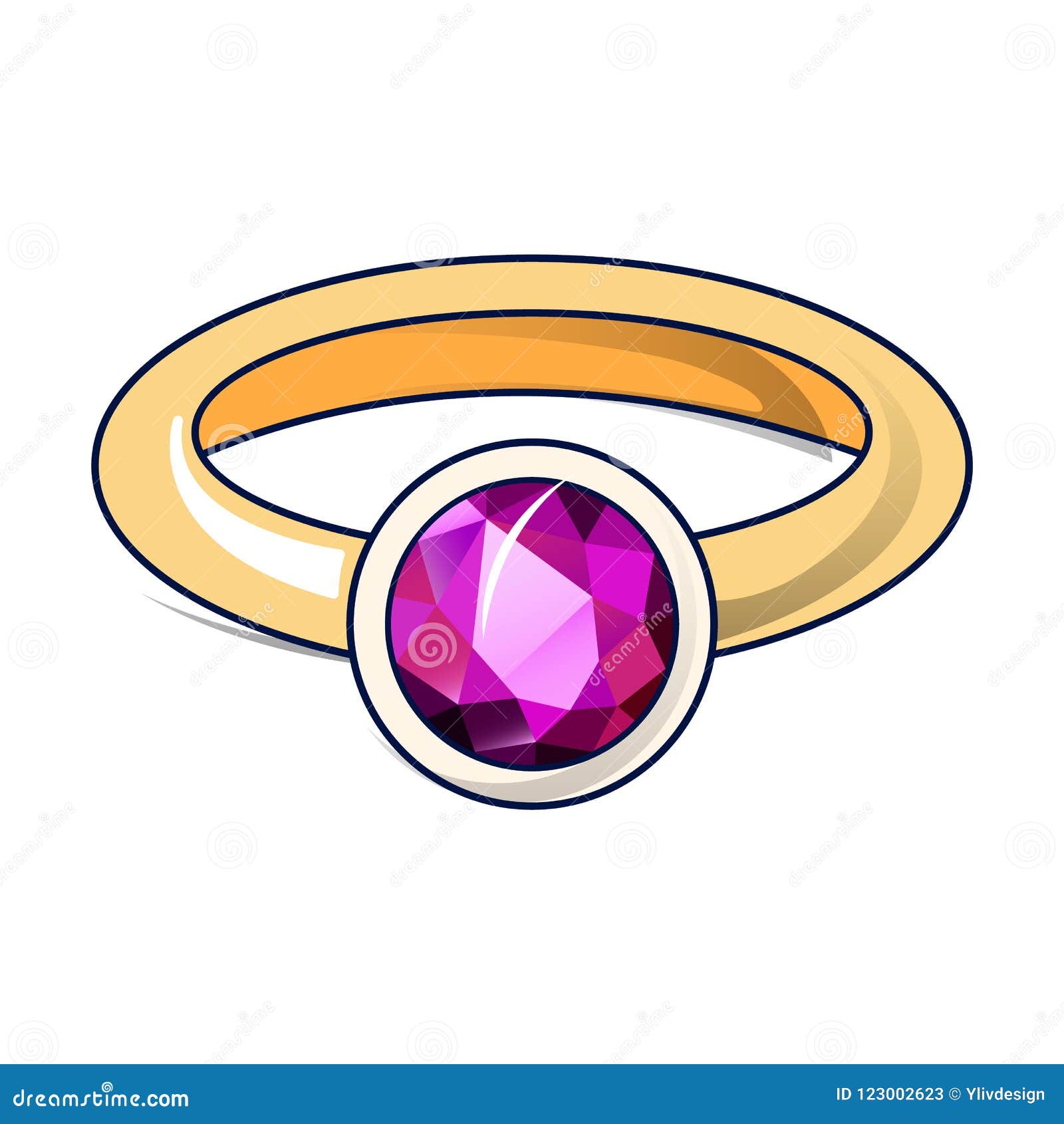 Ruby Ring Icon, Cartoon Style Stock Vector - Illustration of beautiful ...