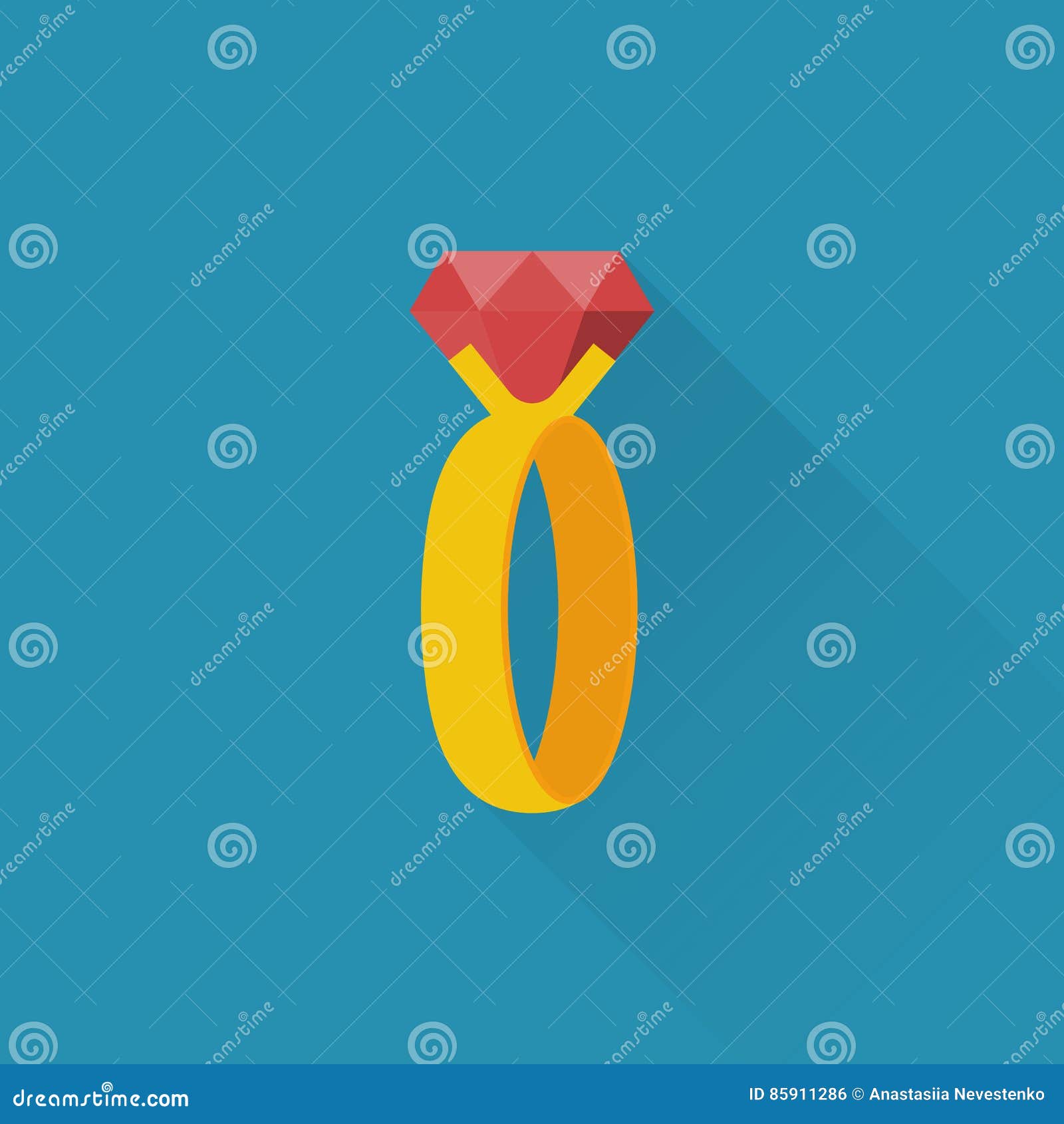 Ruby on the ring vector stock vector. Illustration of jewel - 85911286