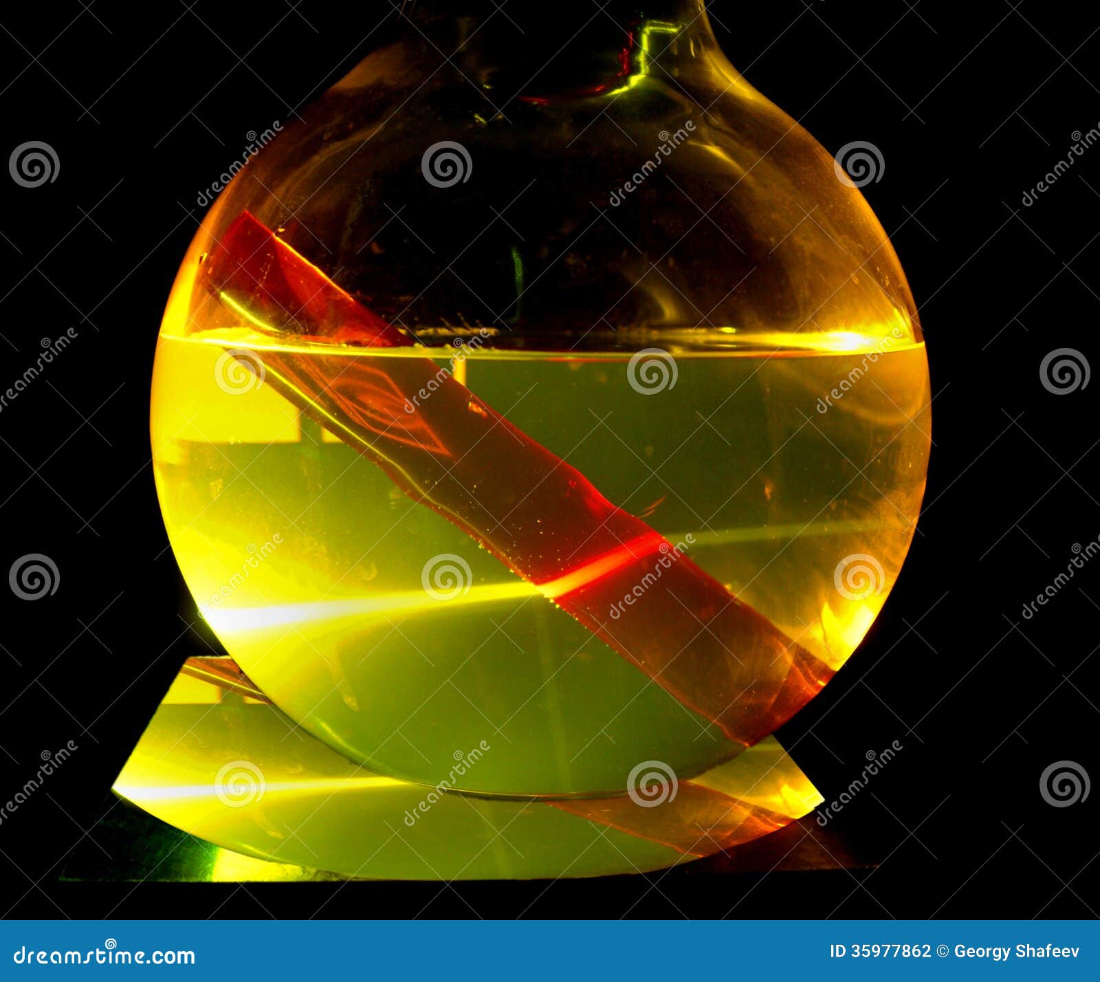 Ruby Rod in a Dye Solution Under Laser Beam Stock Photo - Image of ...