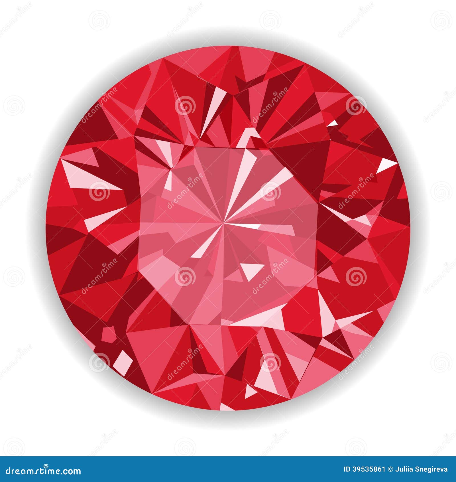 Ruby or Rodolite Gemstone with Shape. Stock Vector - Illustration of ...