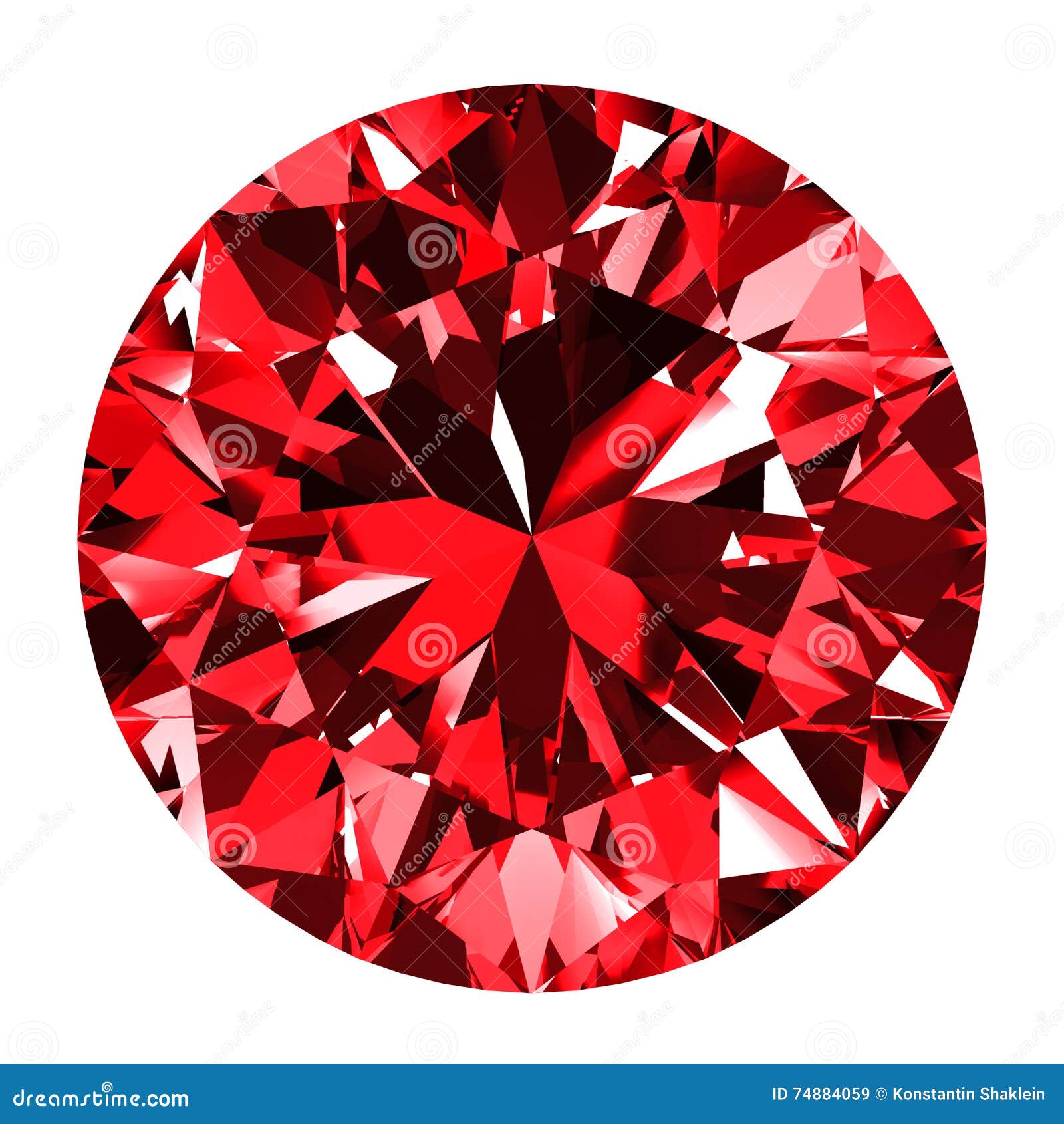 Ruby Round Over White Background Stock Illustration - Illustration of ...