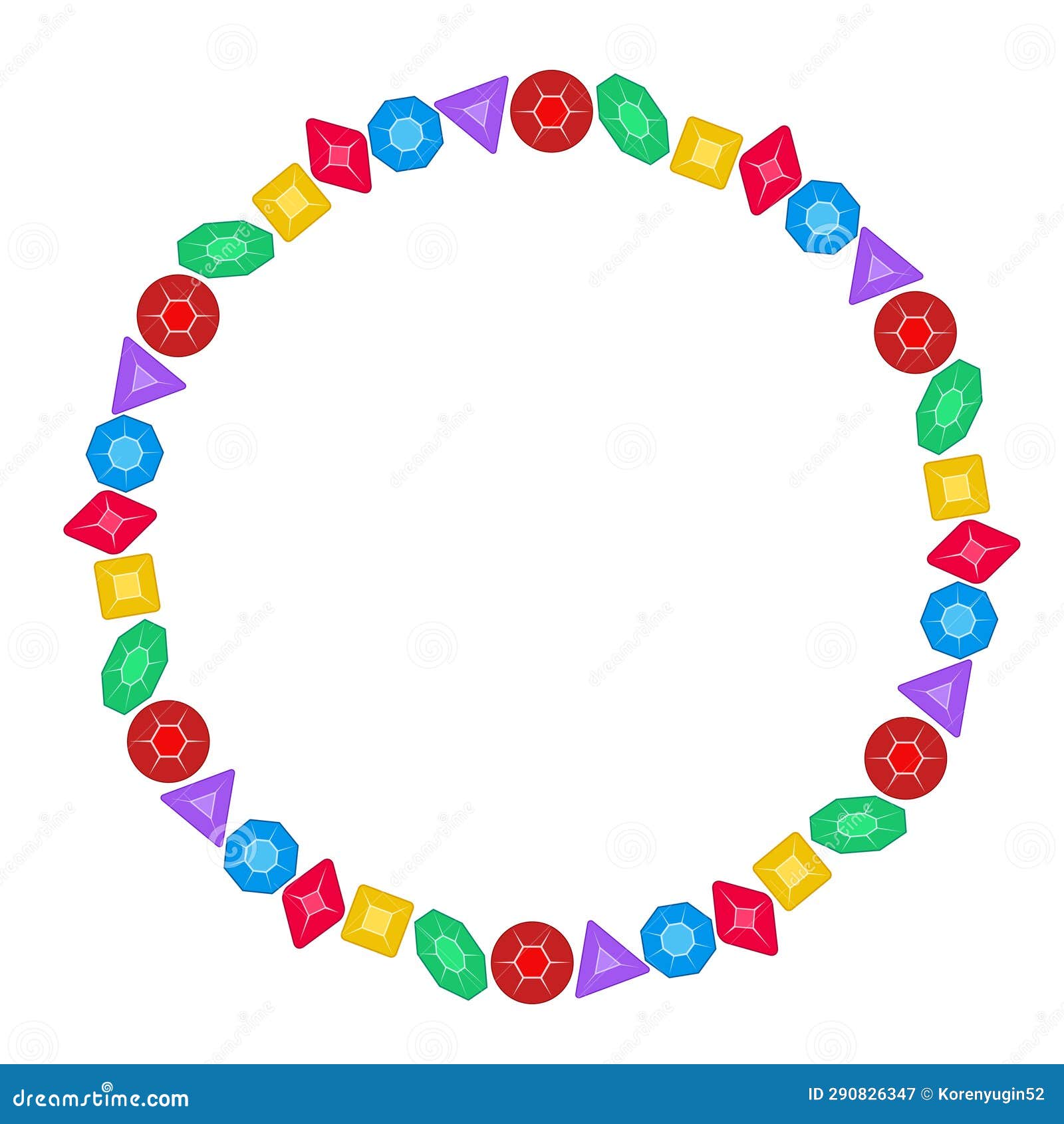 Ruby, Sapphire, Emerald, Diamond Art Drawn Frame Stock Vector ...