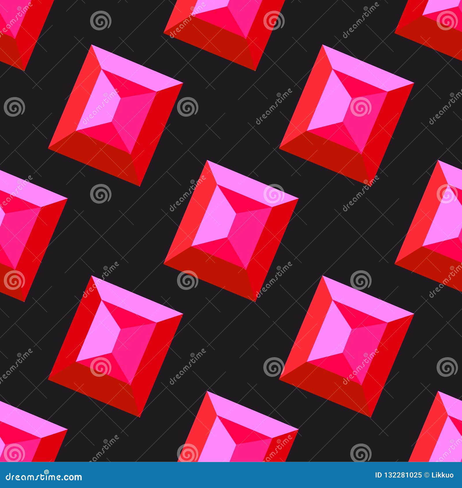 Ruby Seamless Pattern. Decorative Illustration, Stock Vector ...