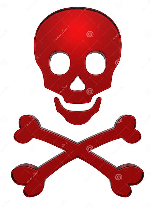 Ruby Skull and Crossbones Isolated on White Stock Illustration ...