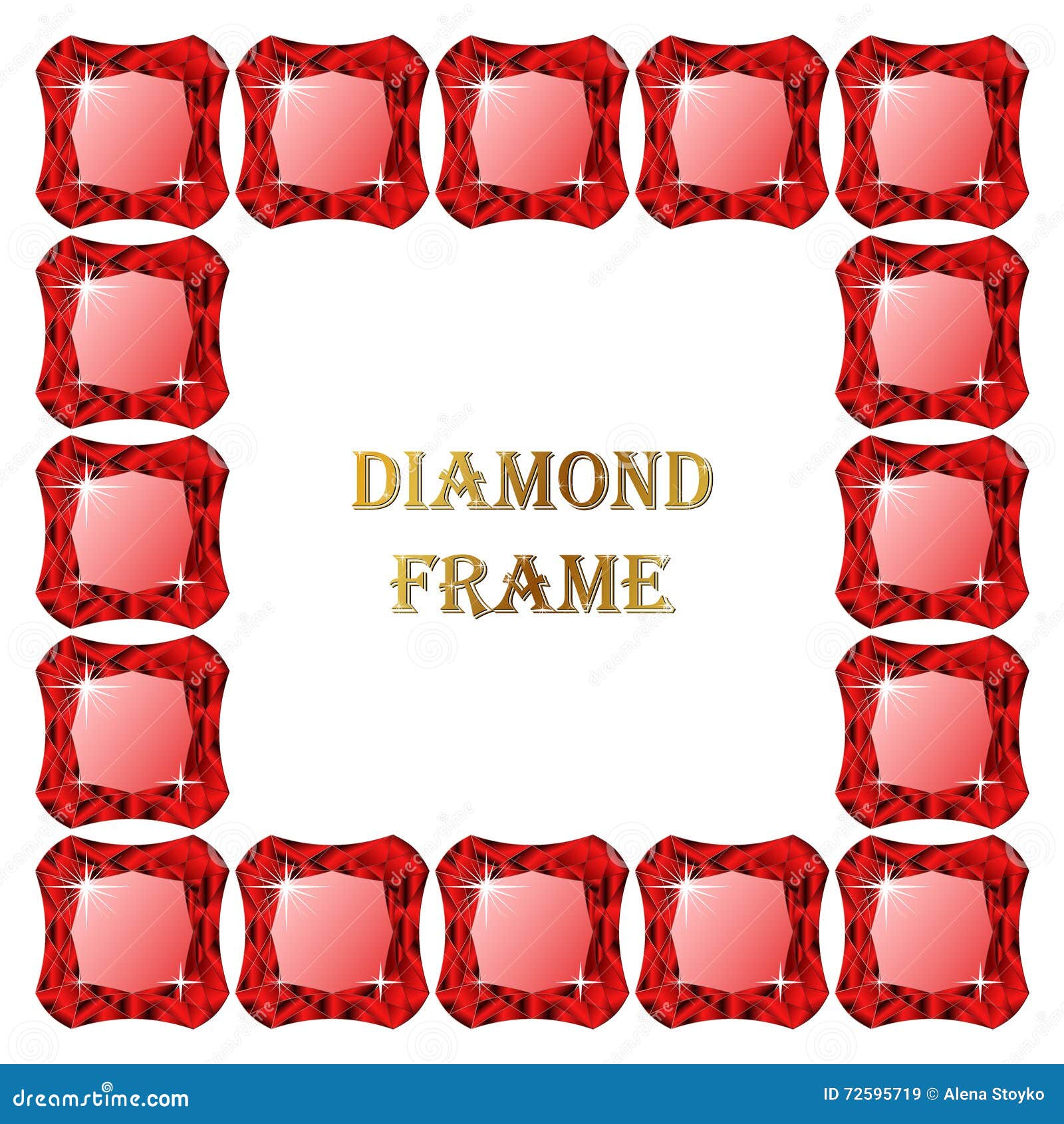 Ruby square frame stock vector. Illustration of jewel - 72595719