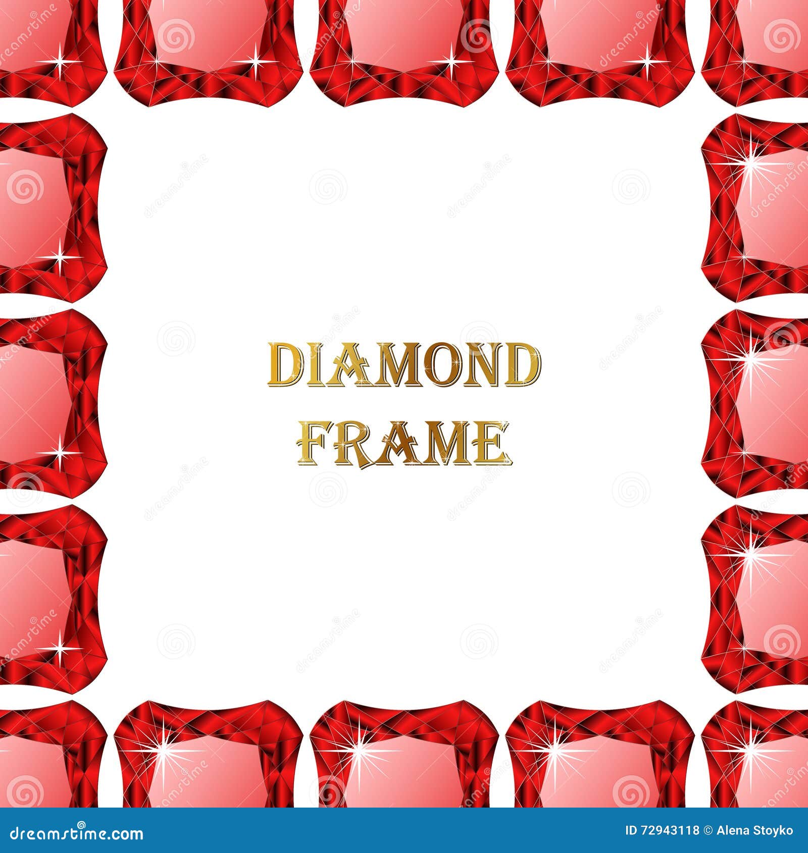 Ruby square frame stock vector. Illustration of brilliant - 72943118