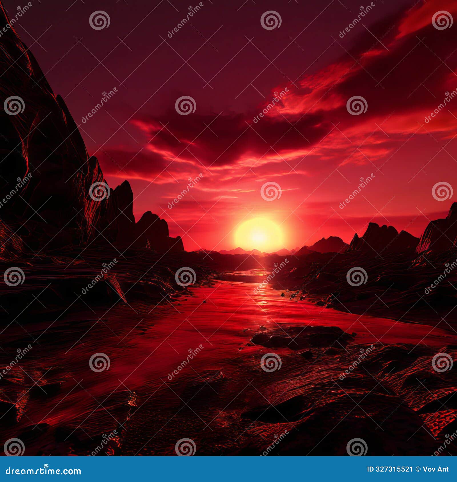 Ruby Sunset a Warm Sunset Inspired Red Shade with Hint Stock ...