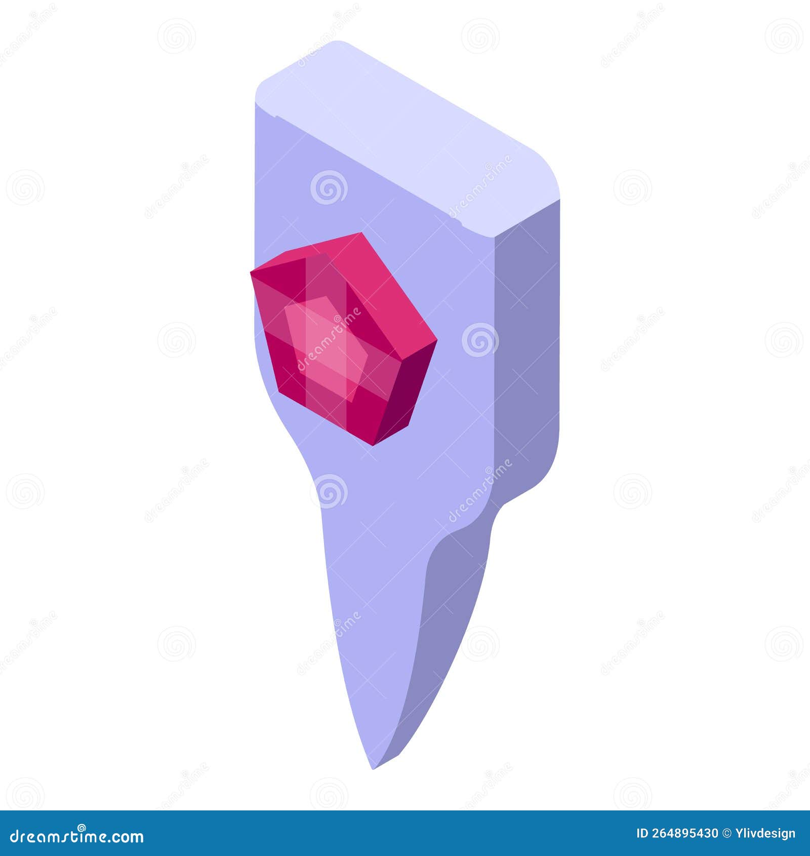 Ruby Tooth Design Icon Isometric Vector. Oral Brush Stock Vector ...