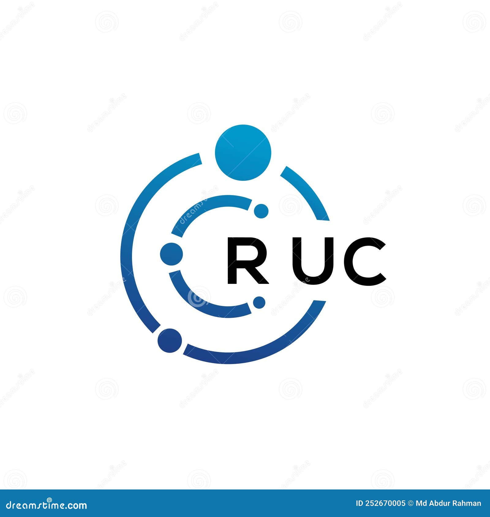 RUC Letter Technology Logo Design on White Background. RUC Creative ...