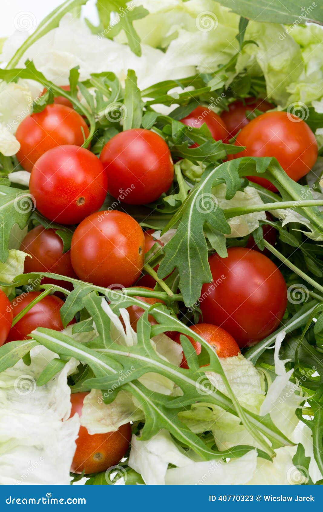 Ruccola, Lettuce Leaves and Cherry Tomatoes Stock Image - Image of food ...