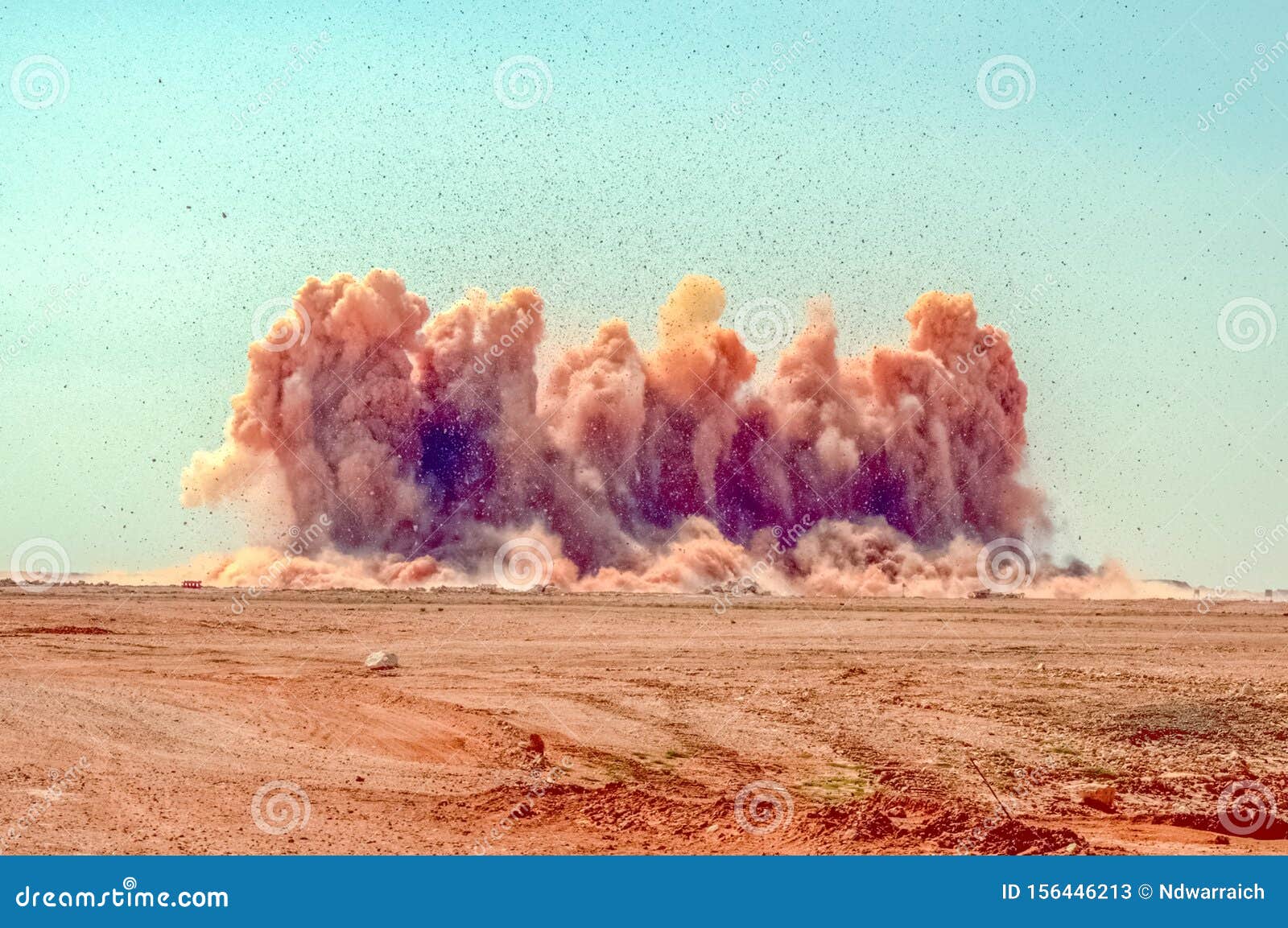 Ruck Particle and Dust Clouds after the Blasting Stock Image - Image of ...
