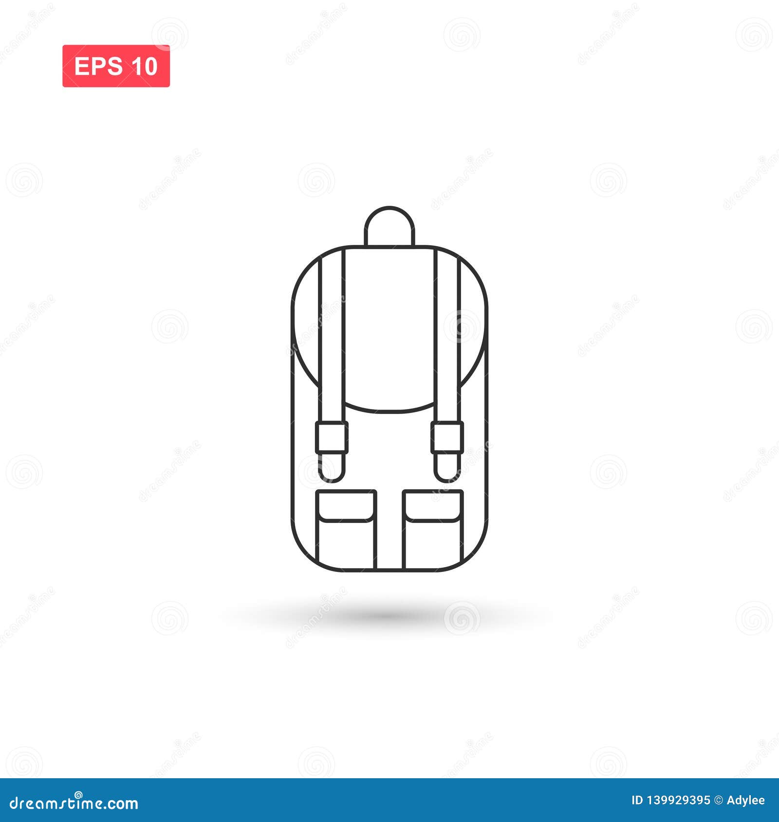 Rucksack Backpack Icon Vector Design Isolated 2 Stock Vector ...