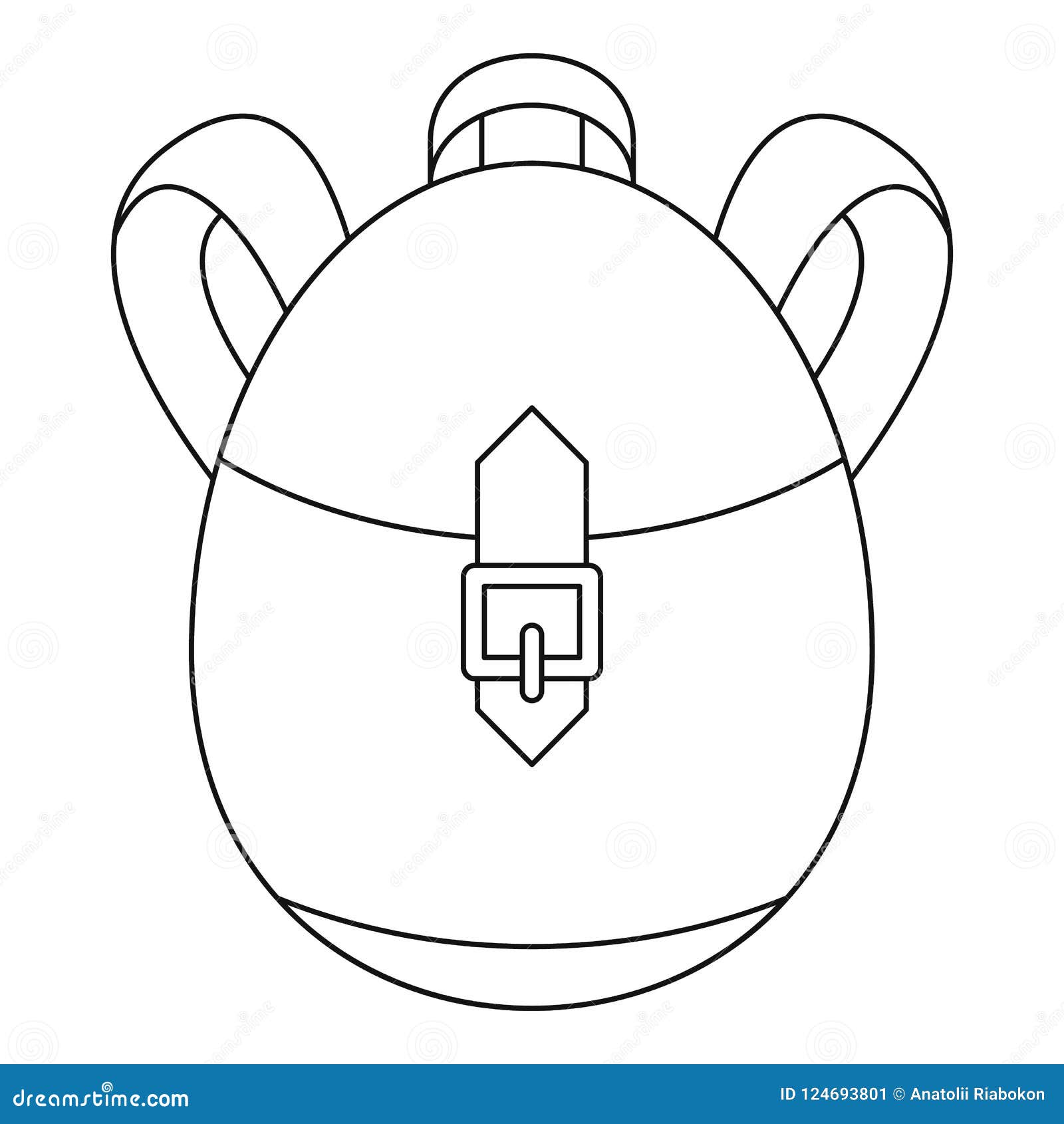 Rucksack Icon, Outline Style Stock Illustration - Illustration of ...