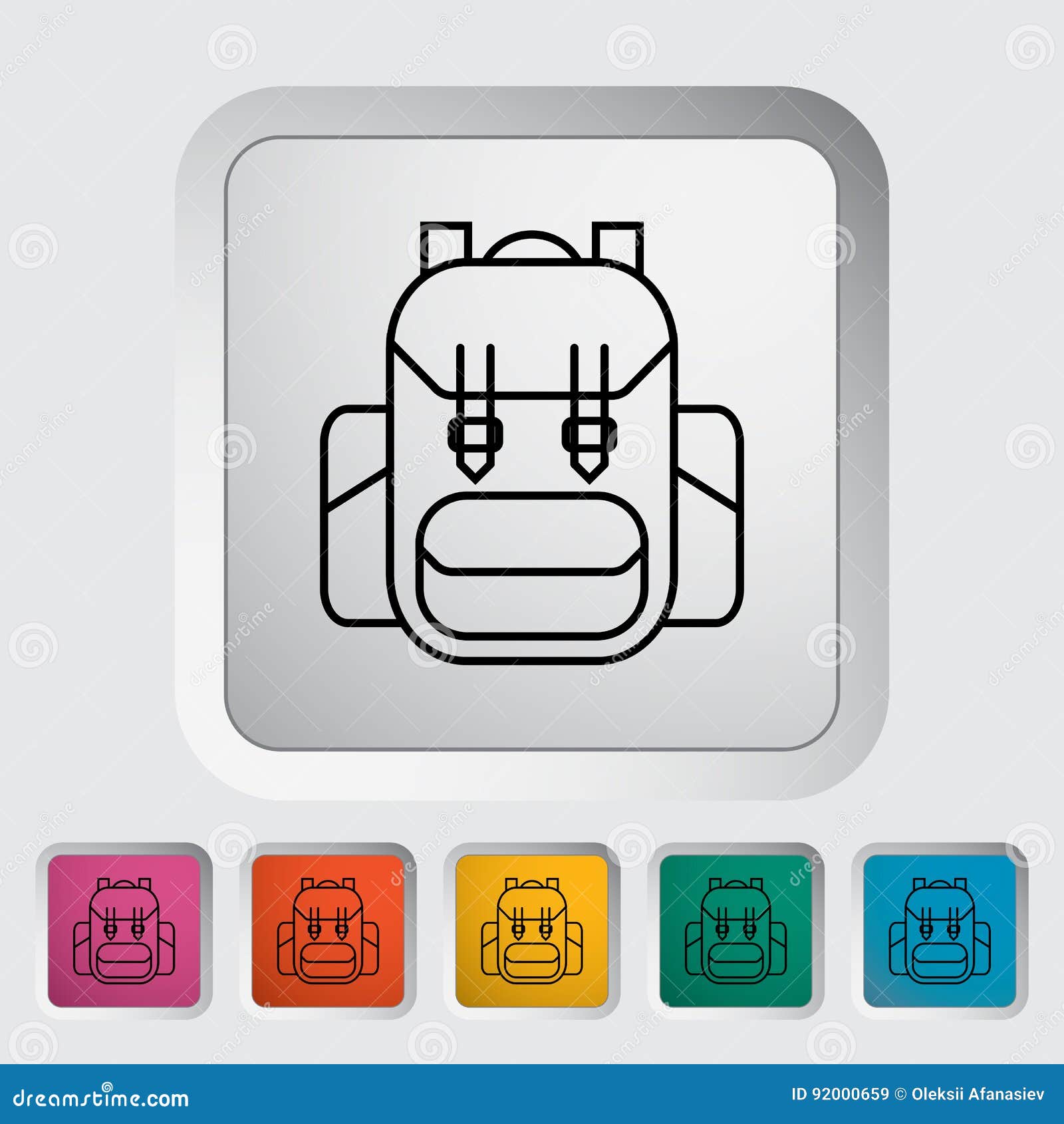 Rucksack stock vector. Illustration of cartoon, full - 92000659