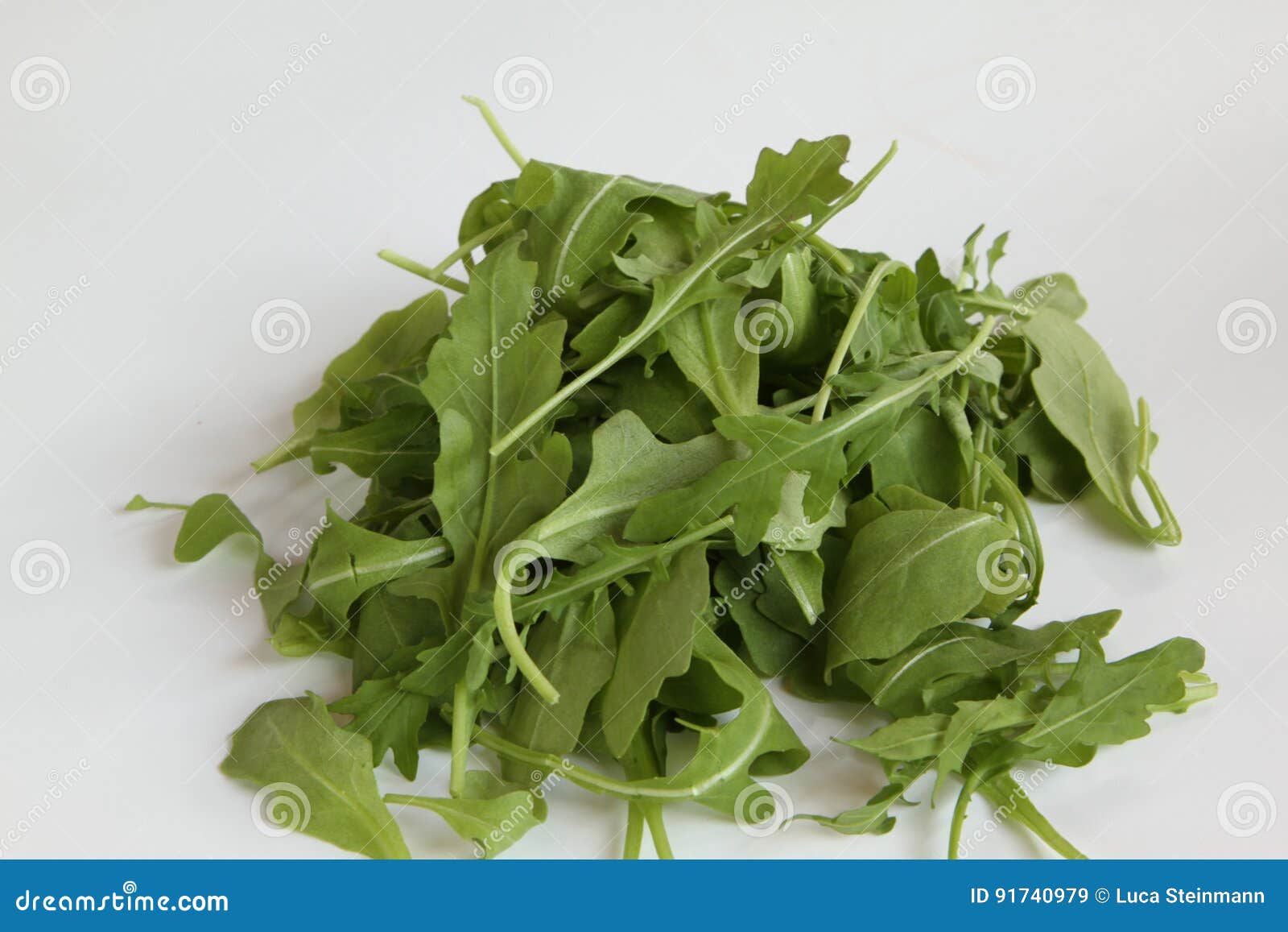 Rucola Leaves on White Background Stock Image - Image of fresh, herbal ...