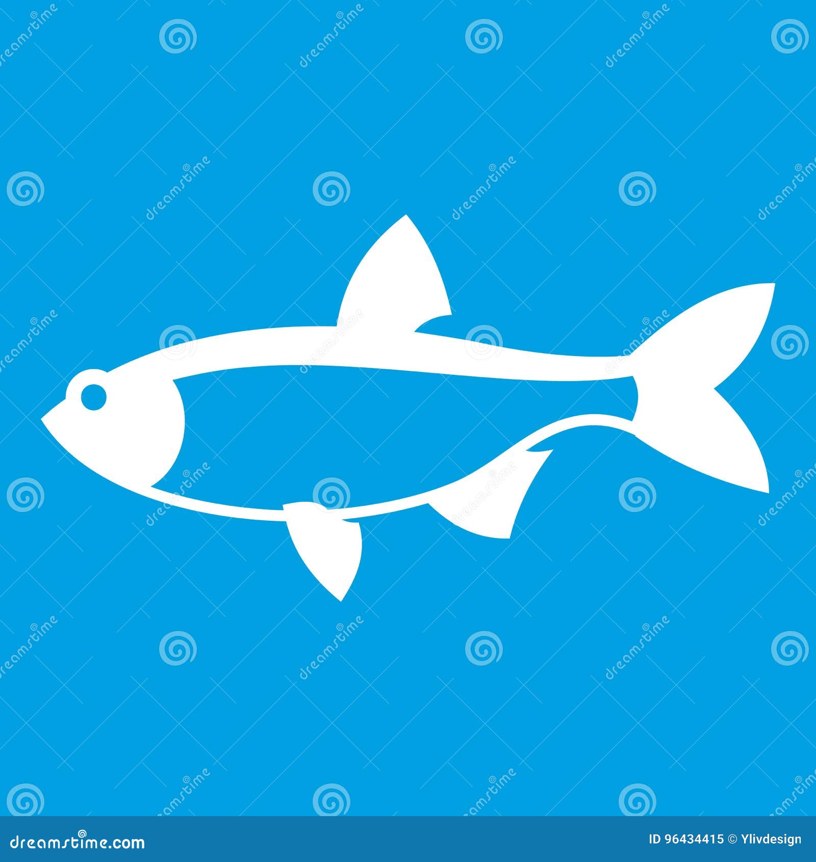 Rudd fish icon white stock vector. Illustration of marine - 96434415