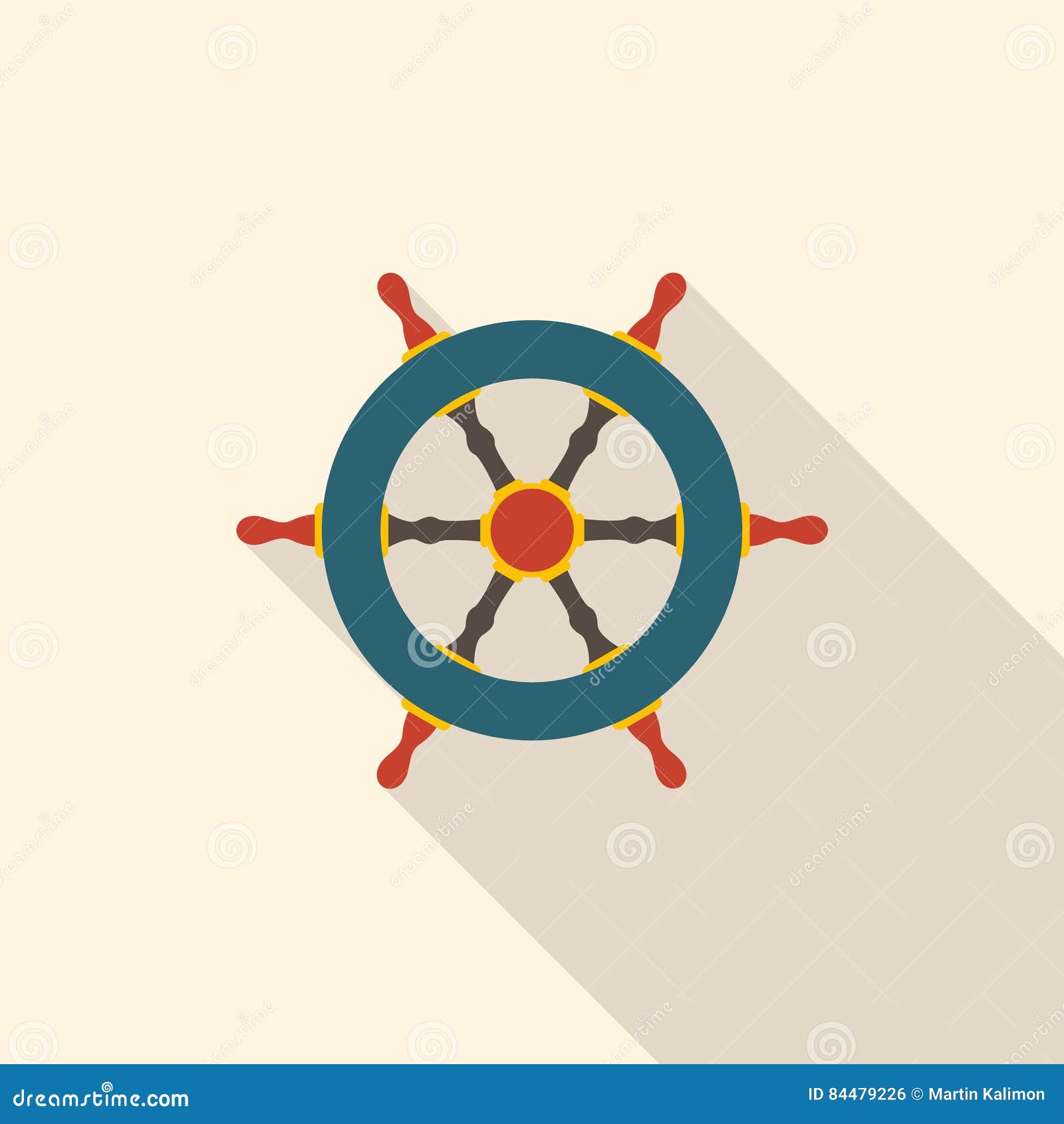 Rudder in flat design. stock vector. Illustration of cruise - 84479226