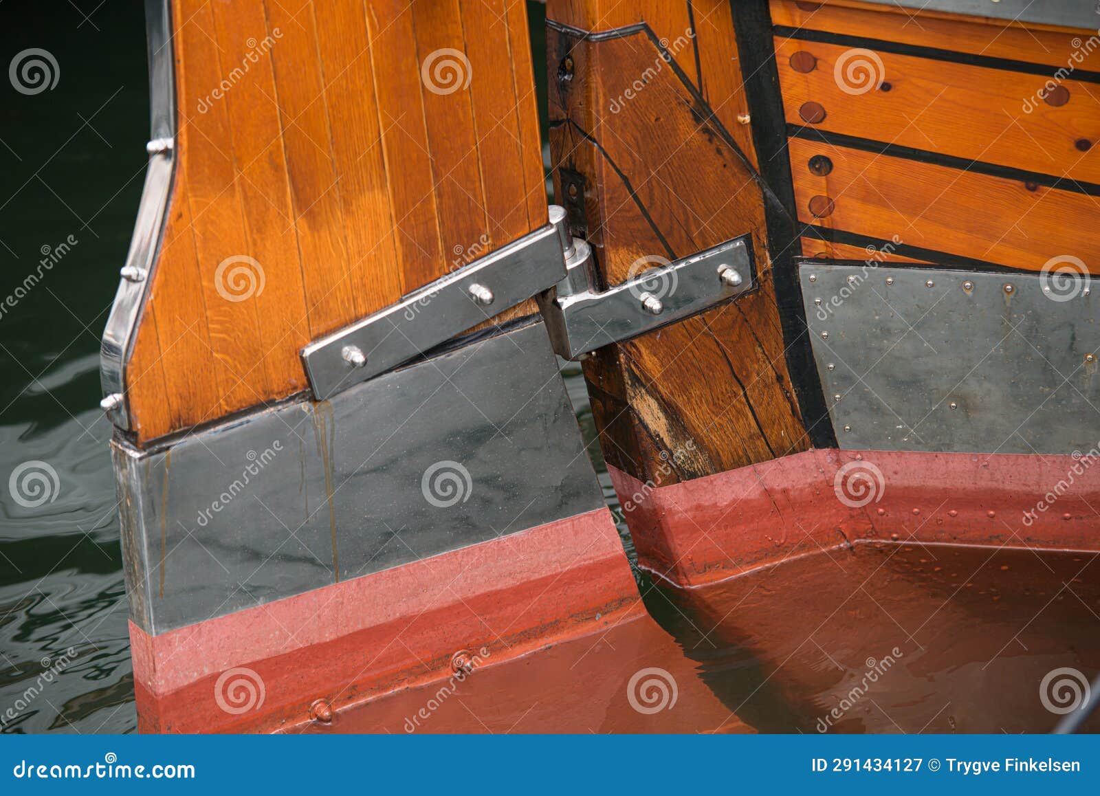 Rudder of an Old Wooden Boat.. Stock Image - Image of wheel, transport ...