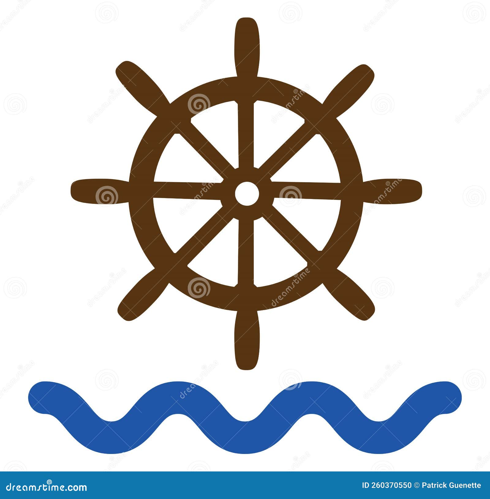Rudder of a ship, icon stock vector. Illustration of circle - 260370550