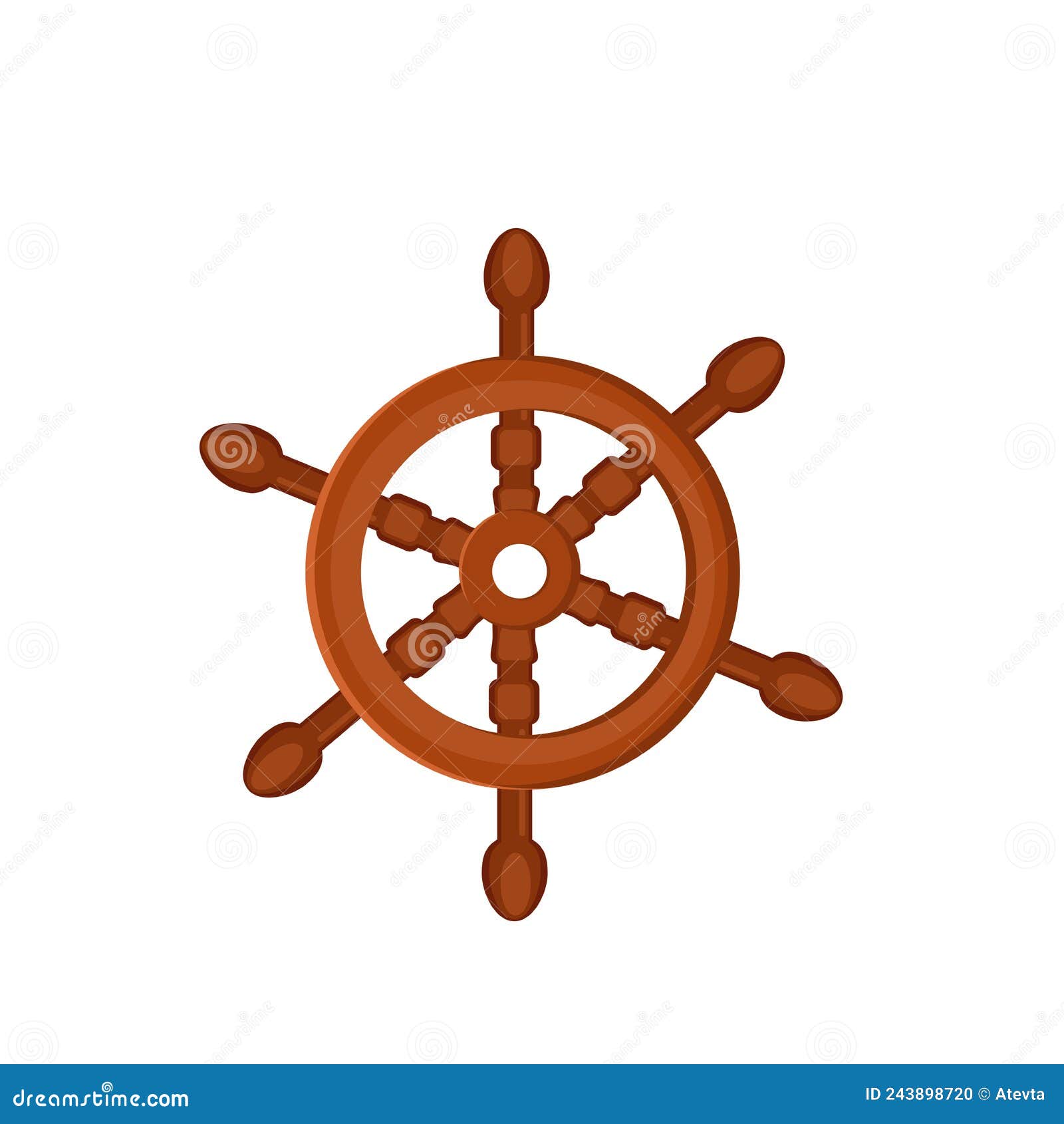 The Rudder of the Ship. Vector Cartoon Illustration Stock Vector ...