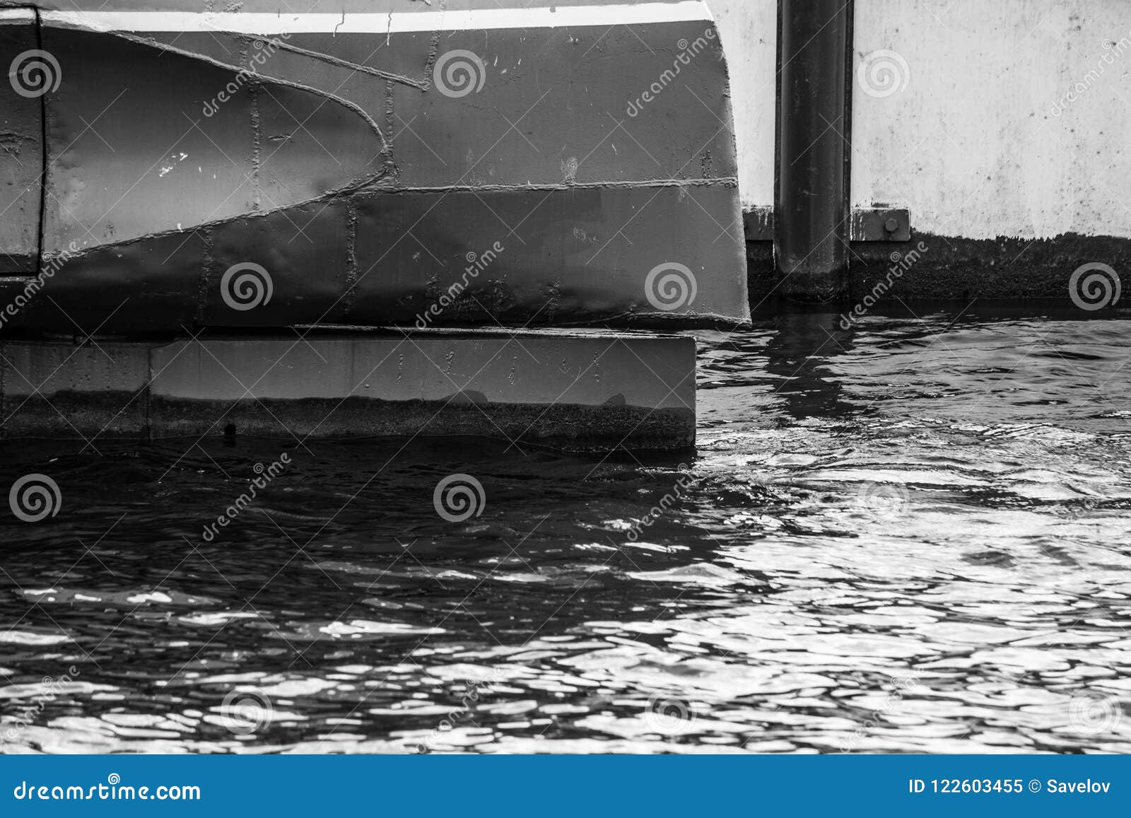 The Rudder of the Submarine in the Water is Close Stock Image - Image ...