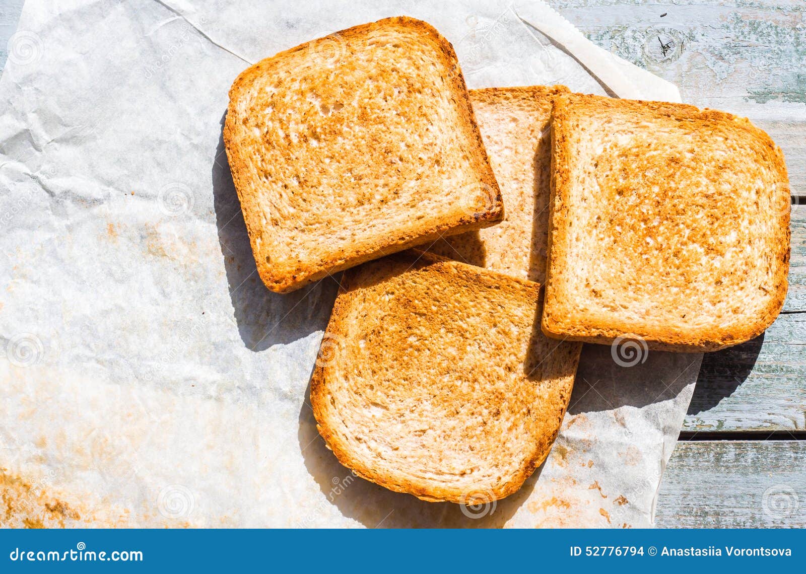 Ruddy Crispy Toast for Breakfast, Top View Stock Photo - Image of fresh ...