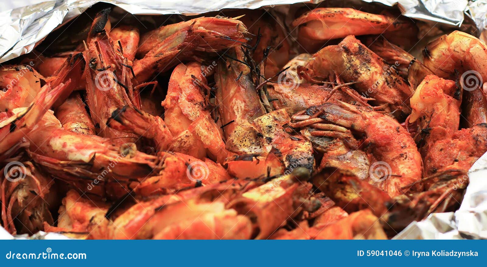 Ruddy Red Shrimp Fried Grilled Seafood Appetizer Stock Photo - Image of ...