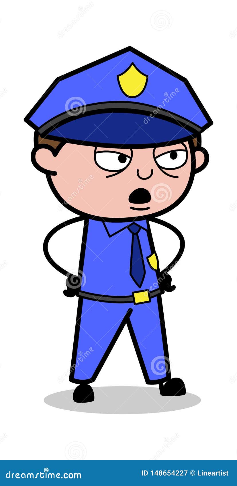 Rude Behave - Retro Cop Policeman Vector Illustration Stock ...