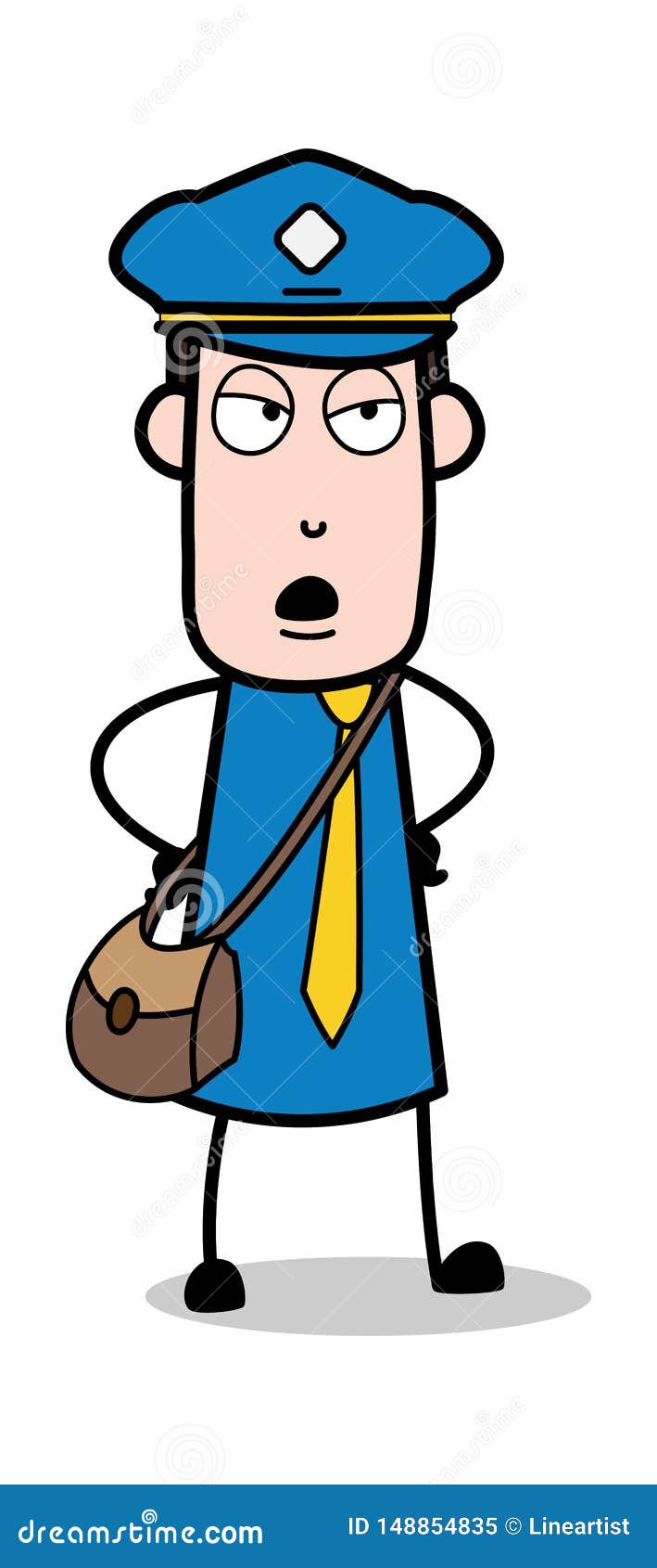 Rude Behavior - Postman Cartoon Courier Guy Vector Illustration Stock ...