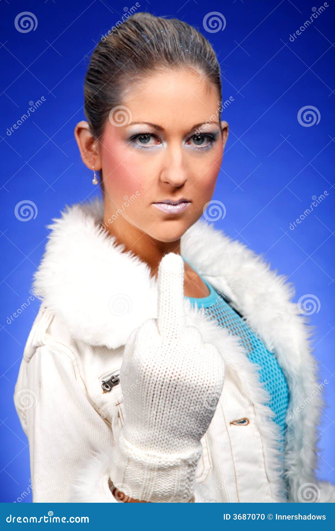 Rude gesture stock photo. Image of background, female - 3687070