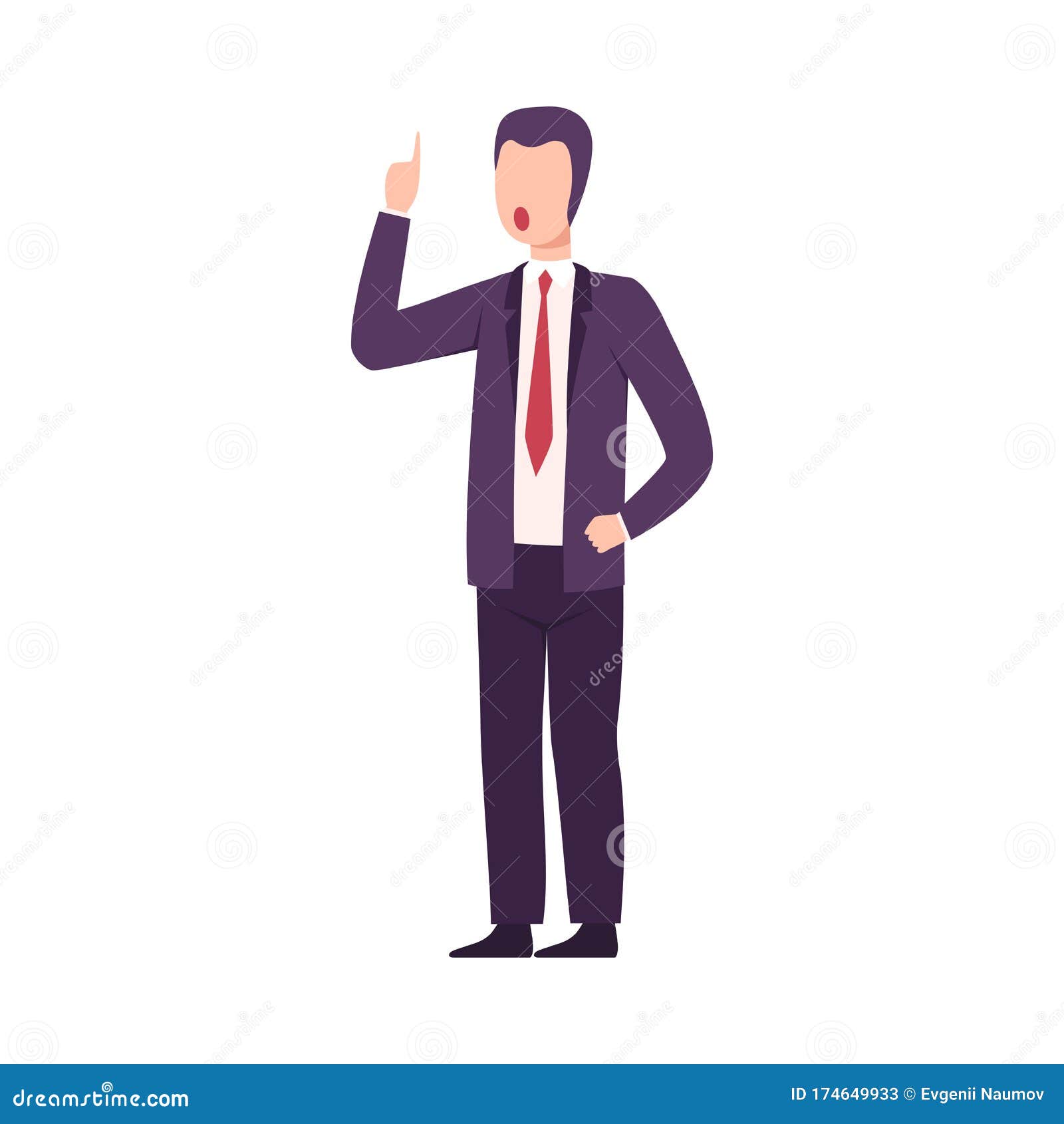 Rude Male Office Worker Character Threatening and Yelling Flat Vector ...