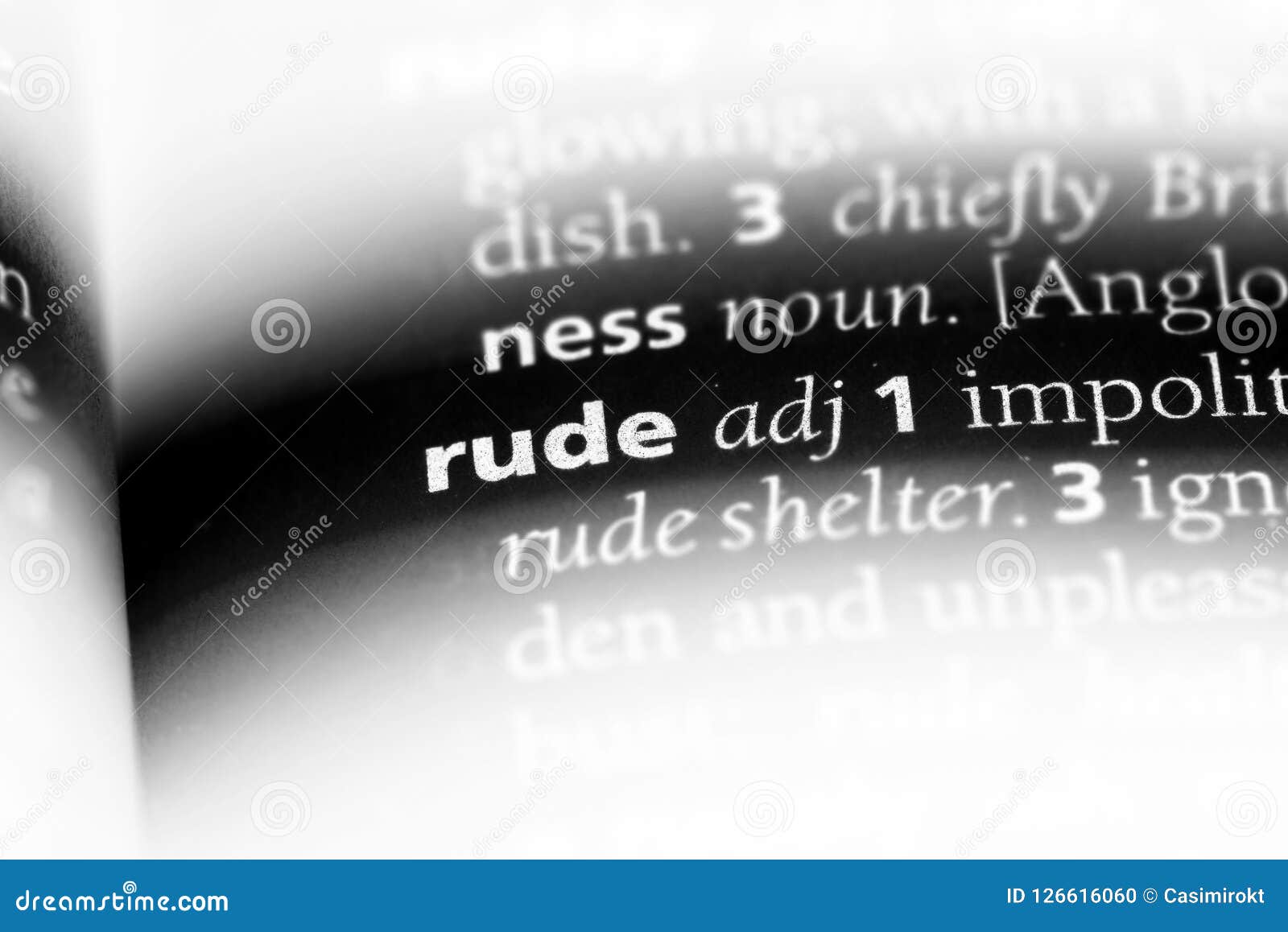 Rude stock photo. Image of idea, closeup, text, info - 126616060
