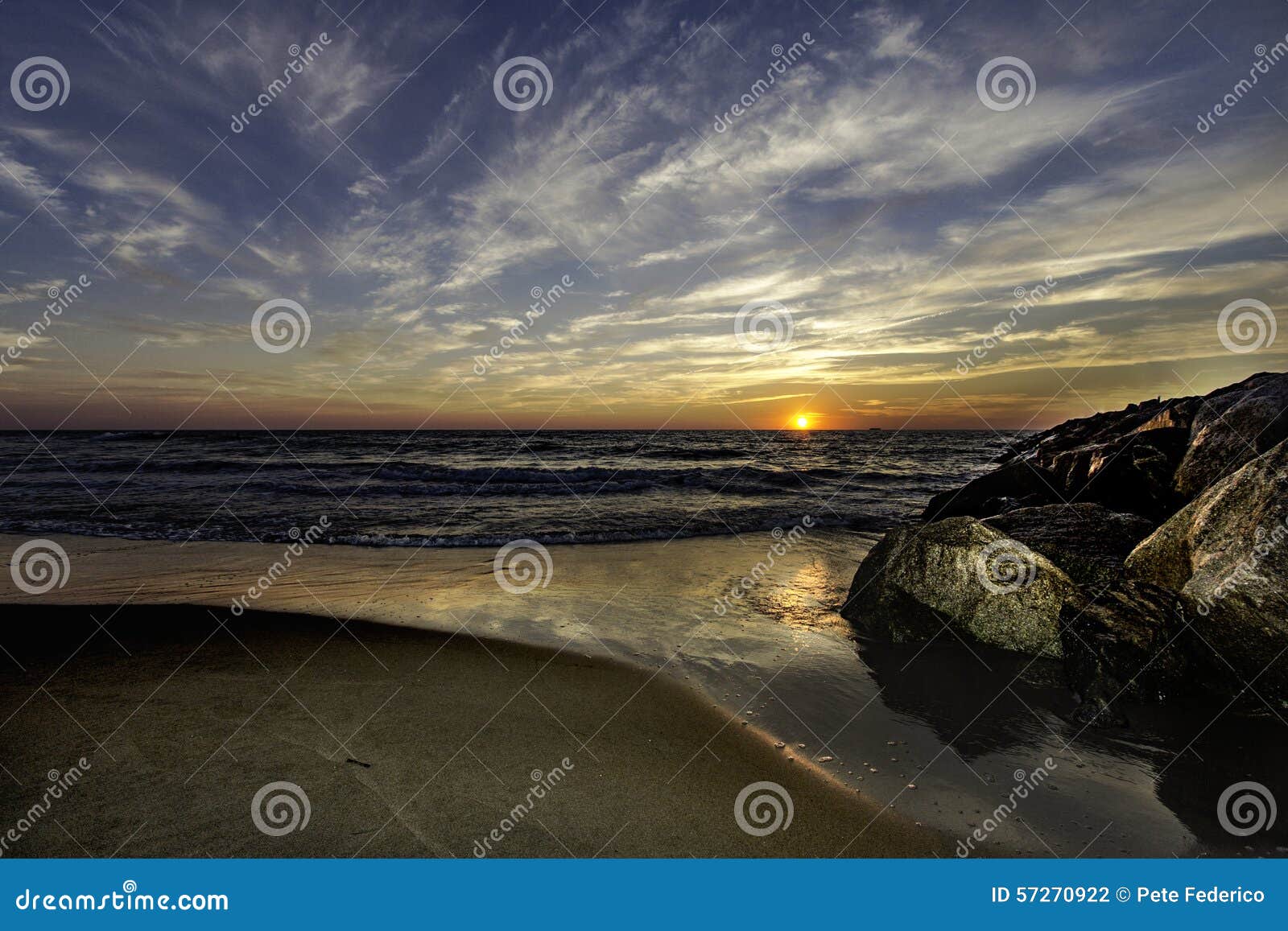 Rudee Inlet Jetty At Dawn At The Virginia Beach Oceanfront Royalty-Free ...