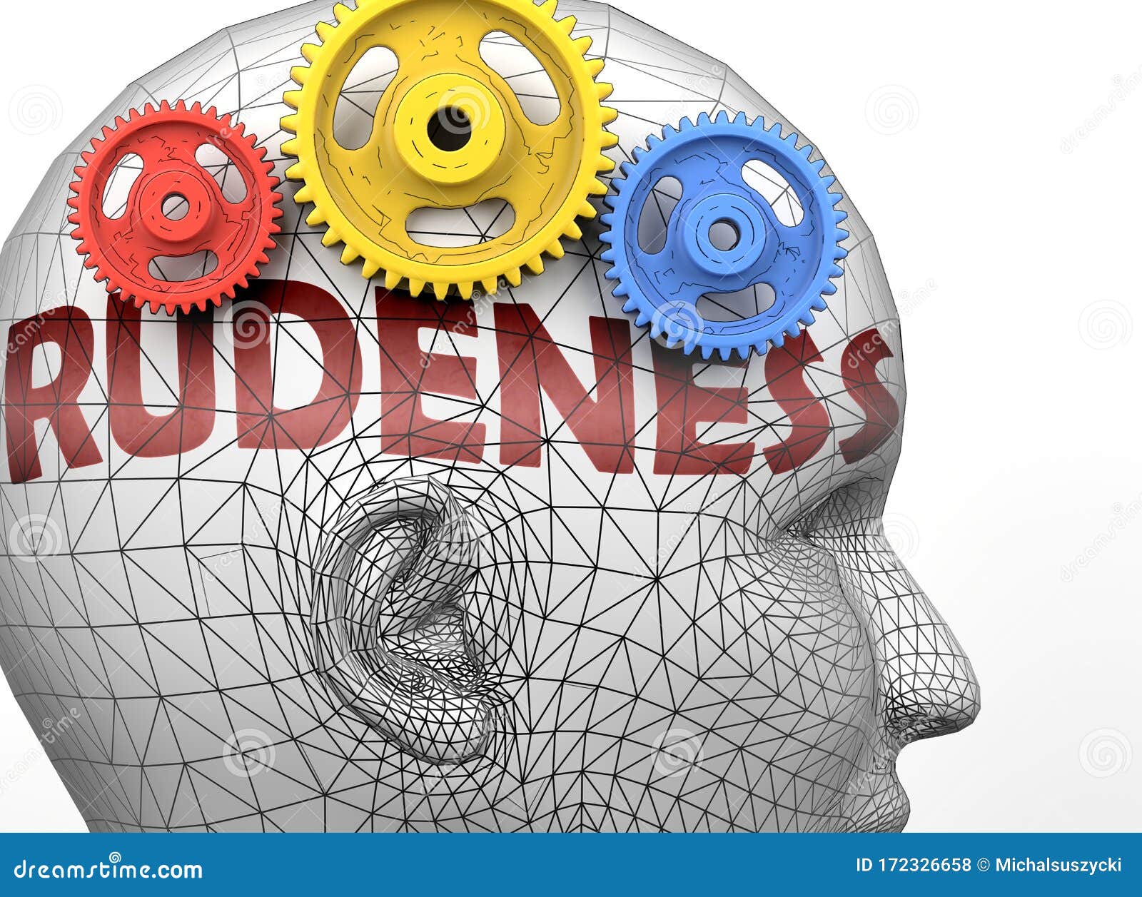 Rudeness and Human Mind - Pictured As Word Rudeness Inside a Head To ...
