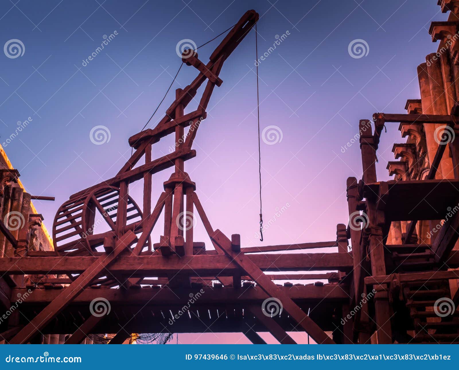 Rudimentary Construction Techniques Stock Photo - Image of mill, lumber ...