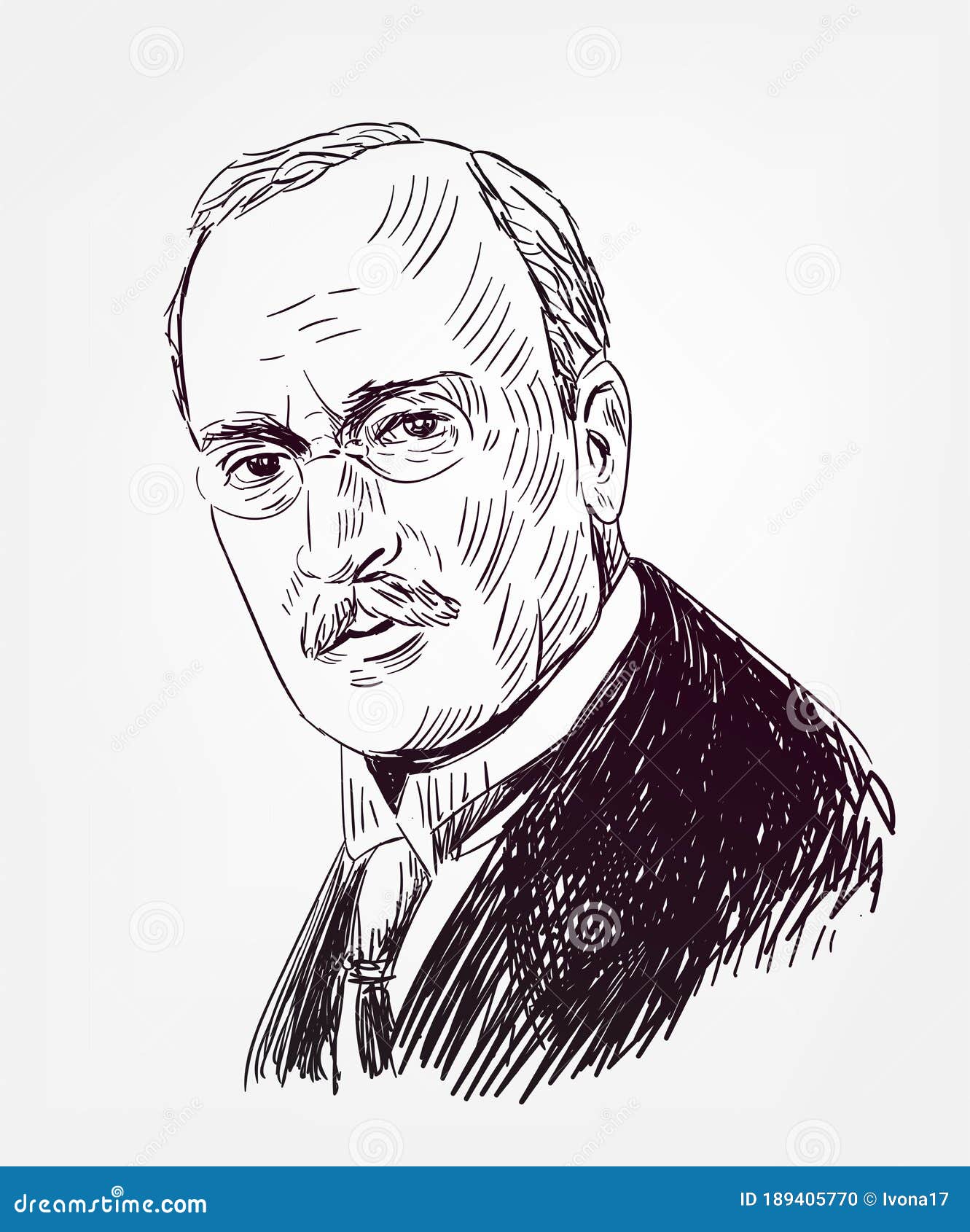Rudolf Diesel Vector Sketch Style Portrait Isolated Editorial Image ...