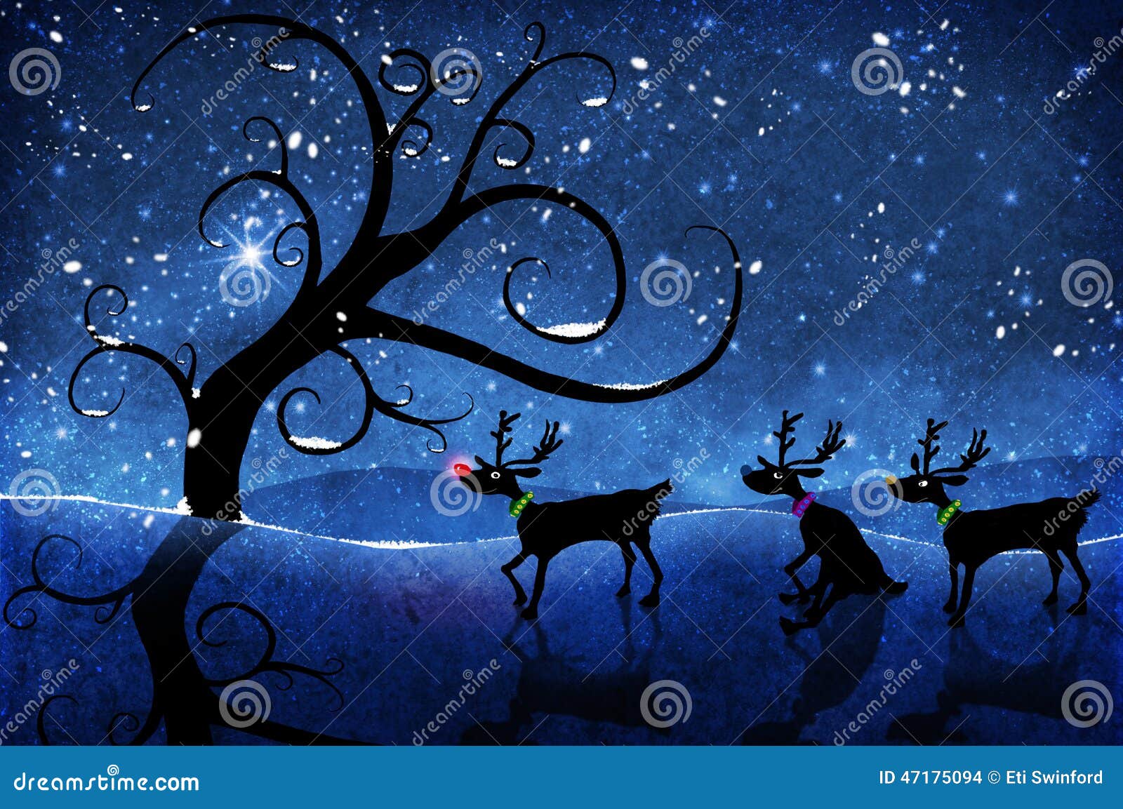 Rudolf e rena ilustração stock. Ilustração de nariz, queda - 47175094