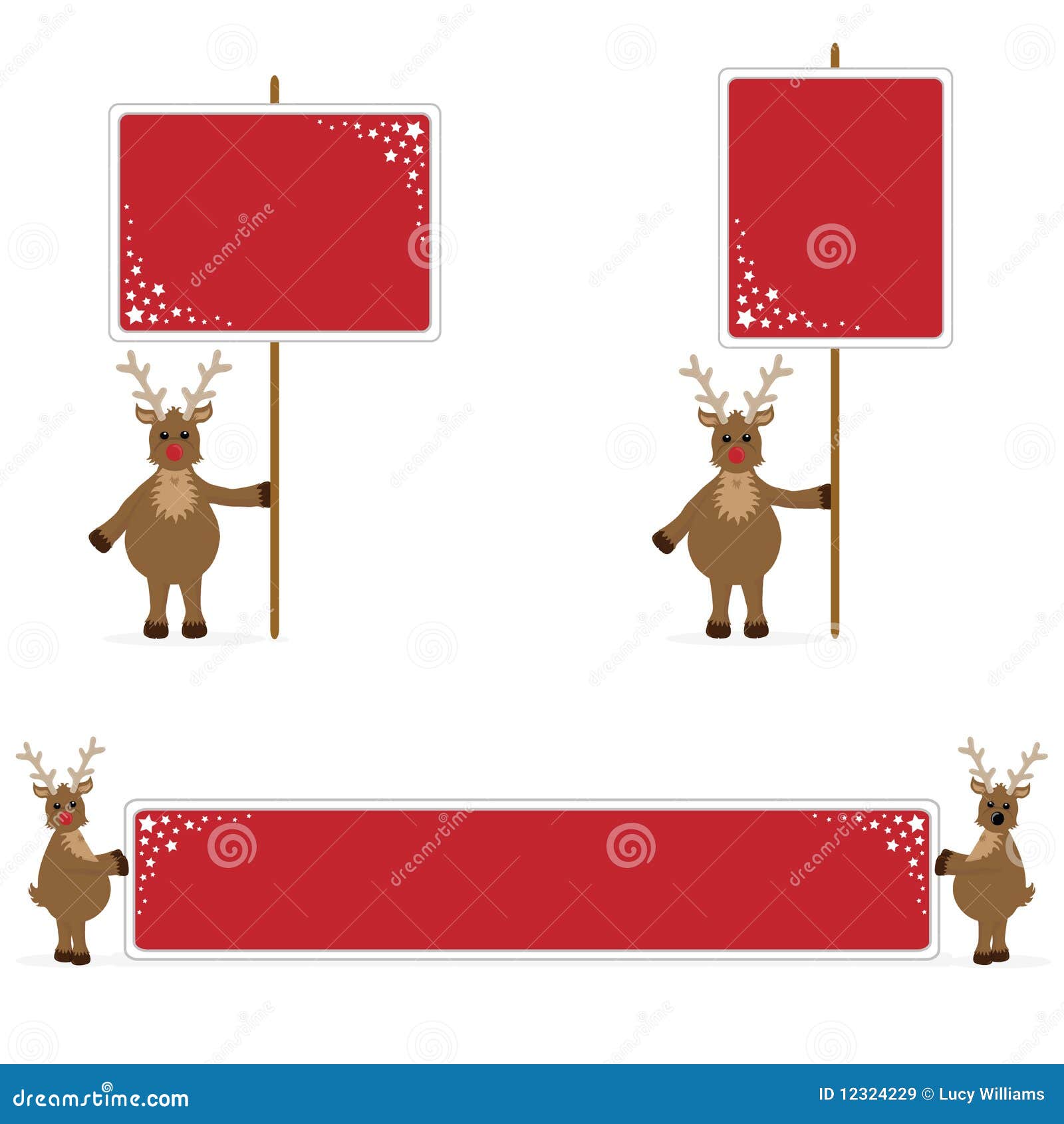 Rudolf Holding Placards and Banner Stock Vector - Illustration of ...