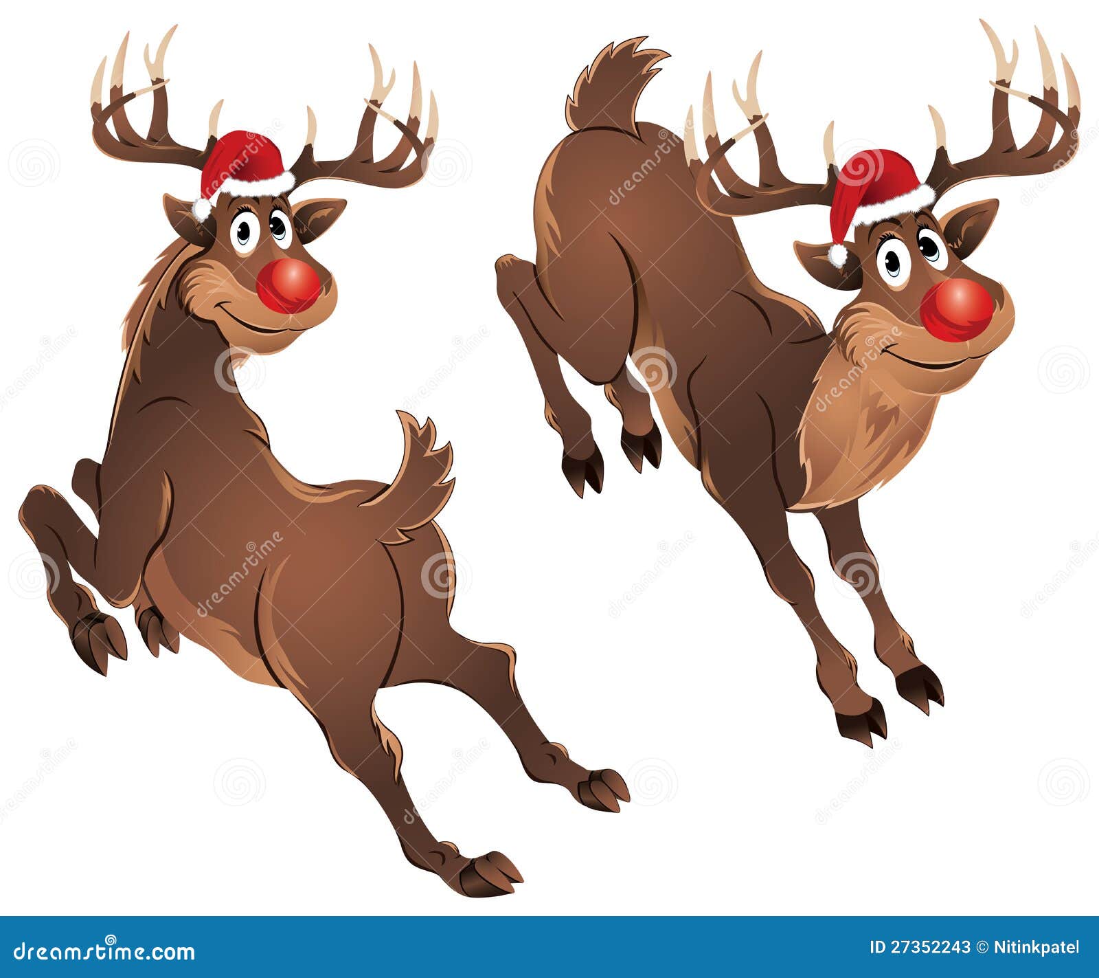 Rudolph das Ren-Springen stock abbildung. Illustration von glück - 27352243