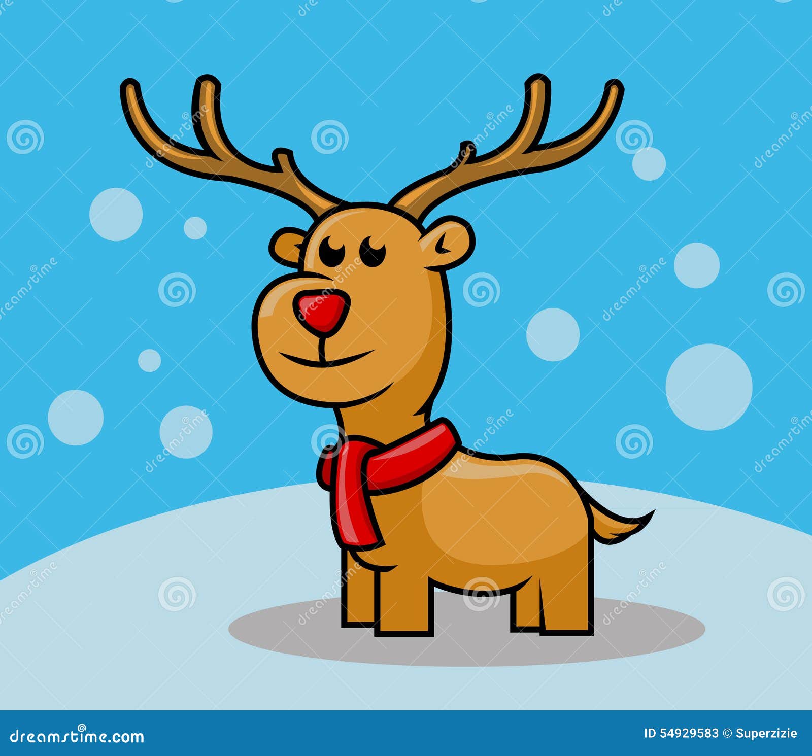 Rudolph deer stock vector. Illustration of stag, reindeer - 54929583
