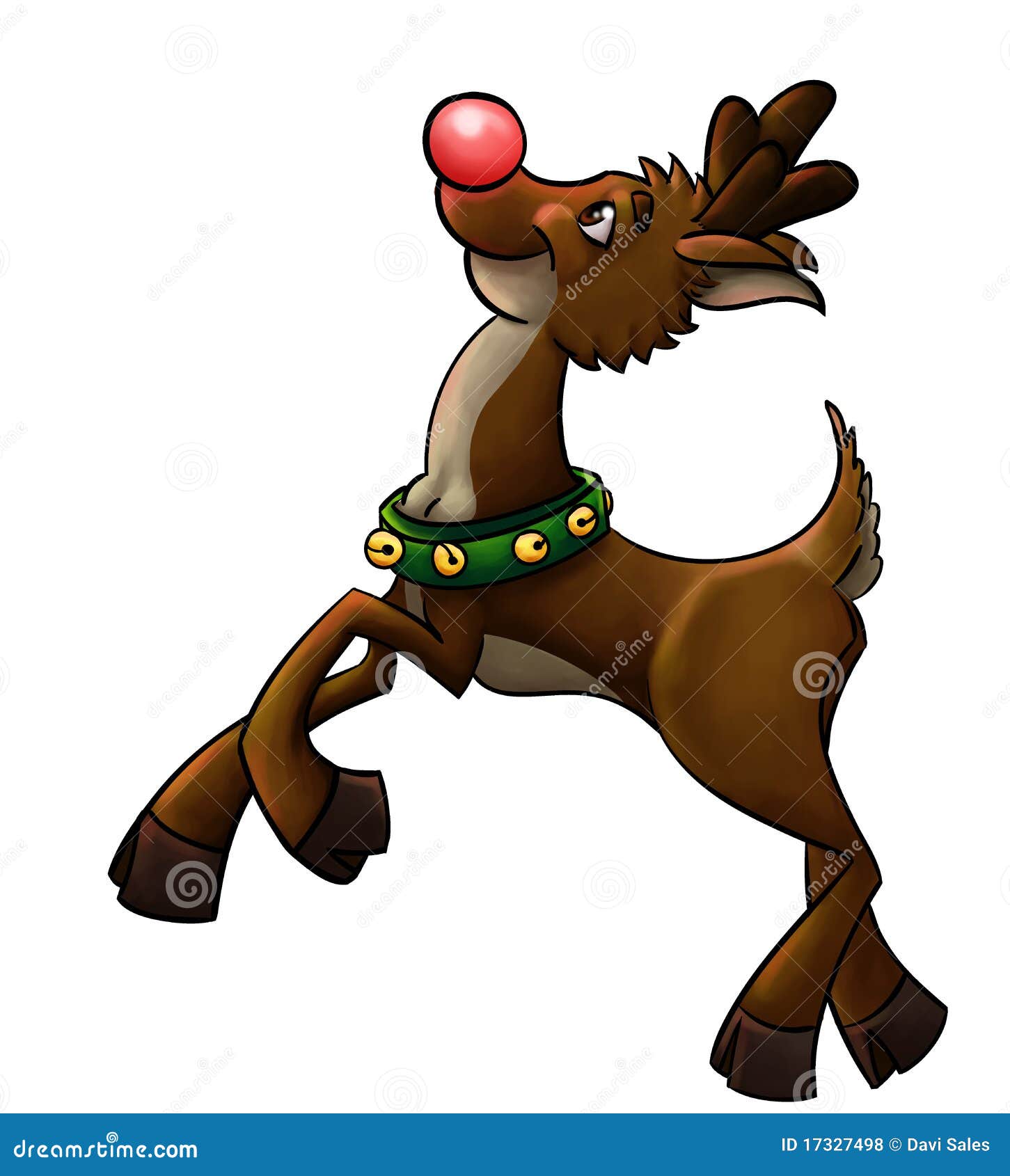 Rudolph El Reno Rojo De La Nariz Stock de ilustración - Ilustración de ...