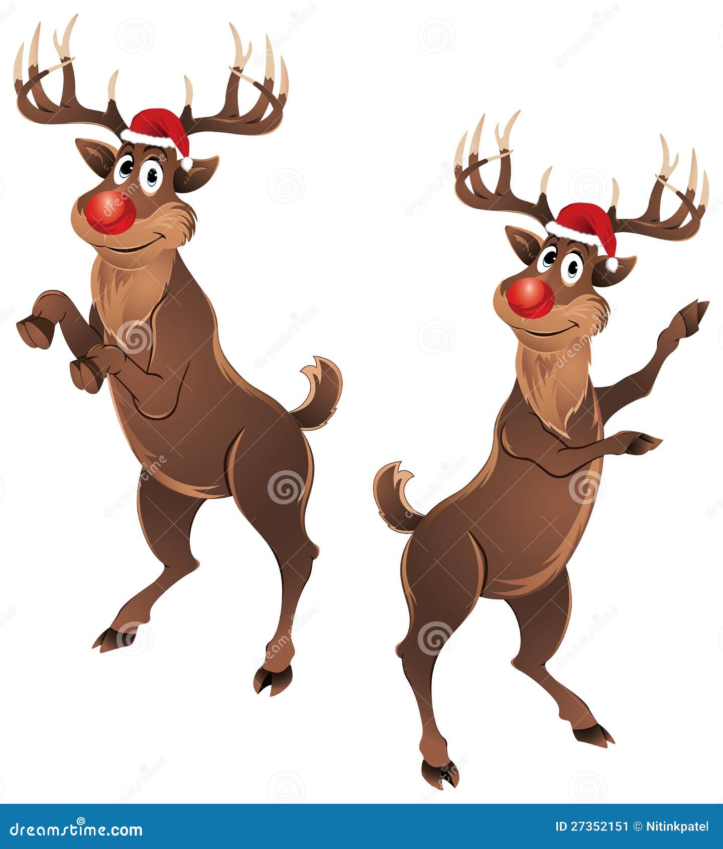 Rudolph Het Dansen Van Het Rendier Stock Illustratie - Illustration of ...