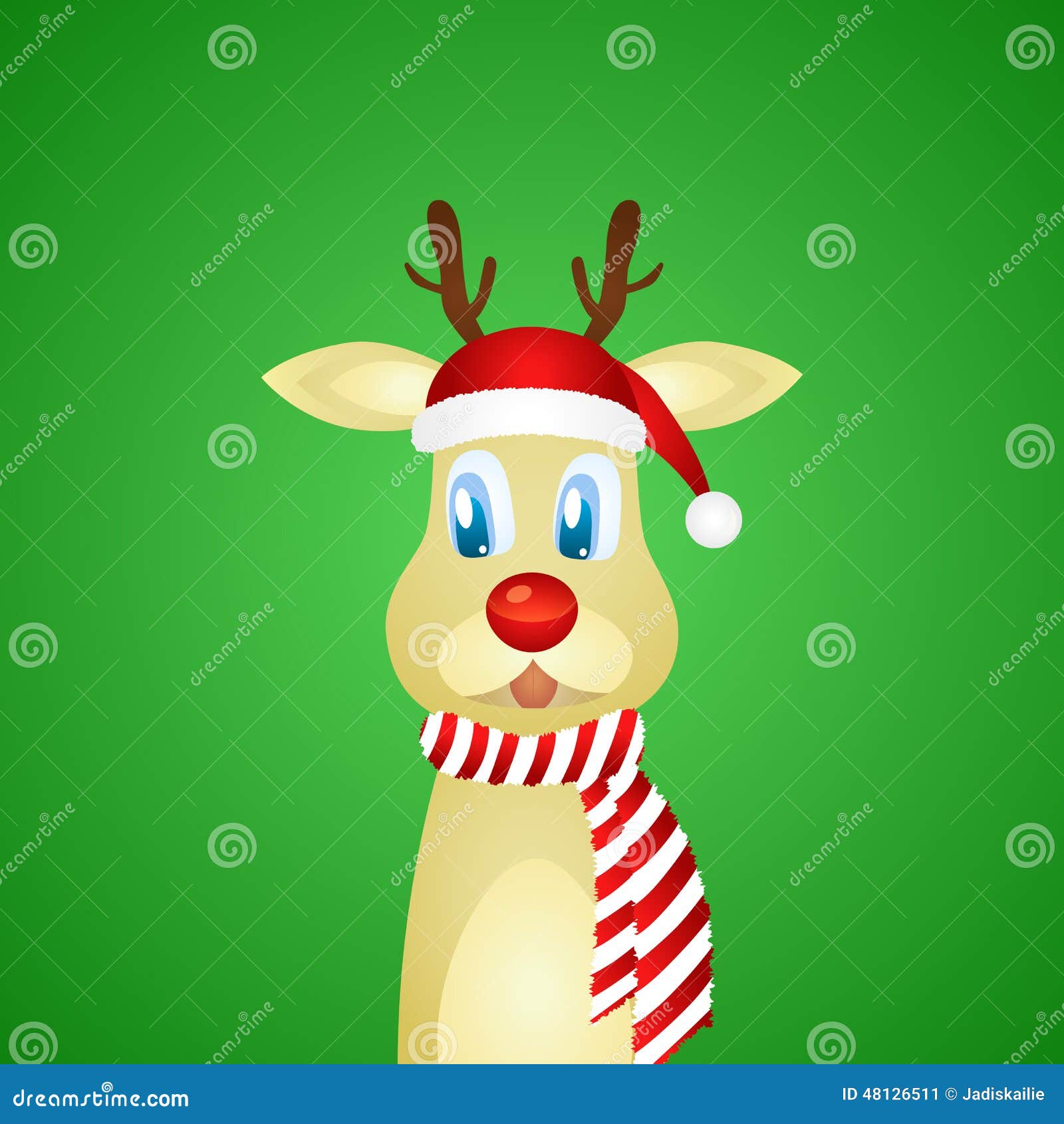 Rudolph La Renna Cappottata Rossa Illustrazione Vettoriale ...