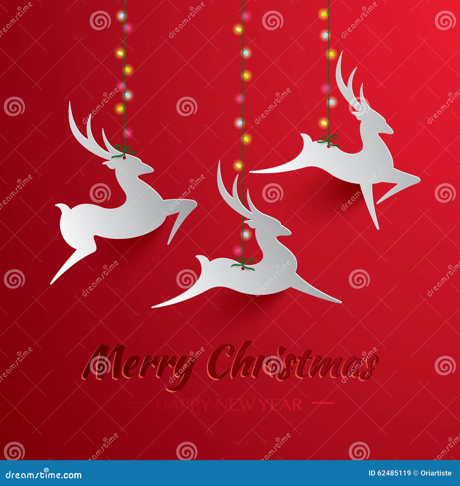 Rudolph Reindeer Christmas Background Vector Illustration ...