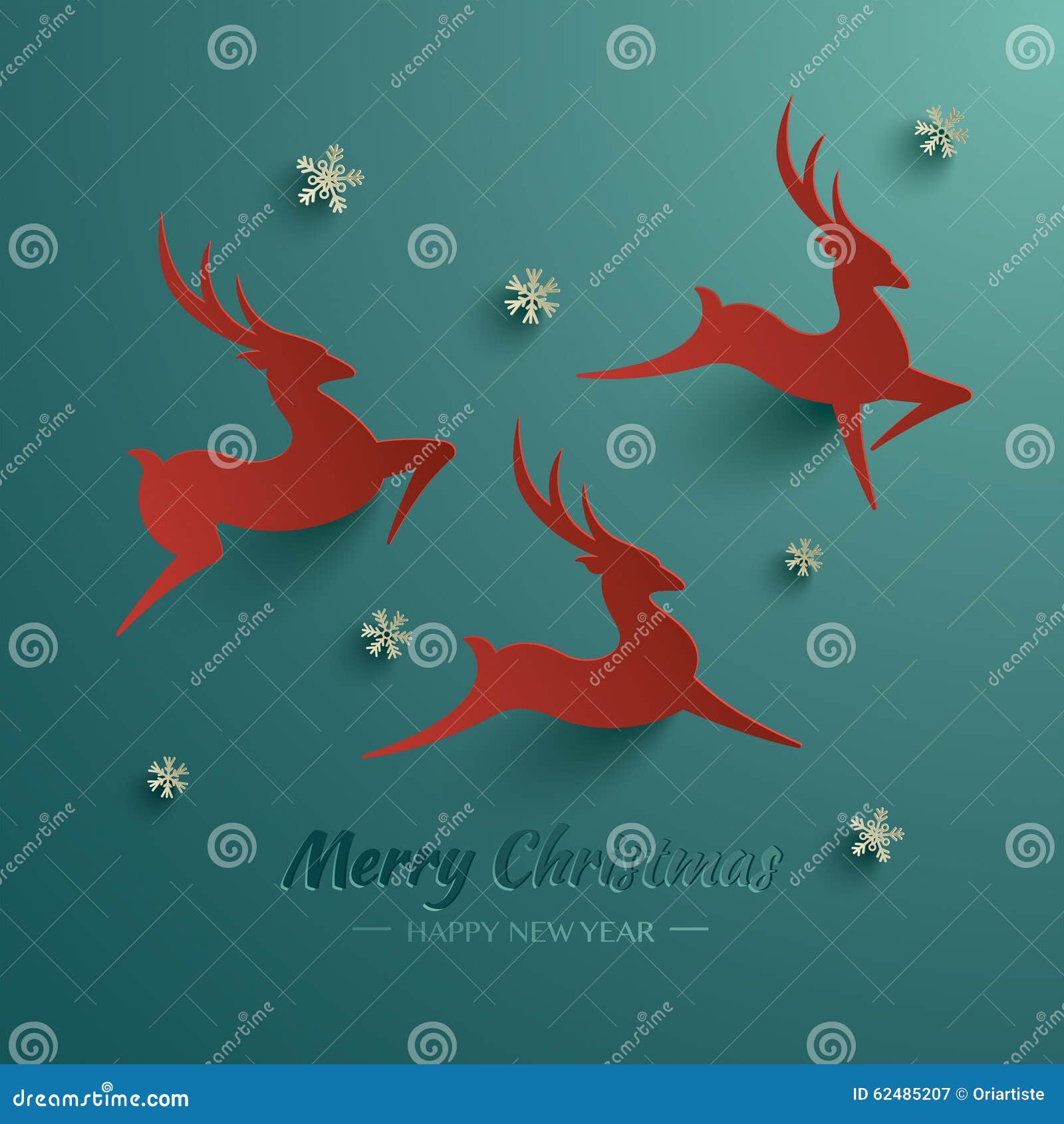 Rudolph Reindeer. Greeting Card. Stock Vector - Illustration of ...
