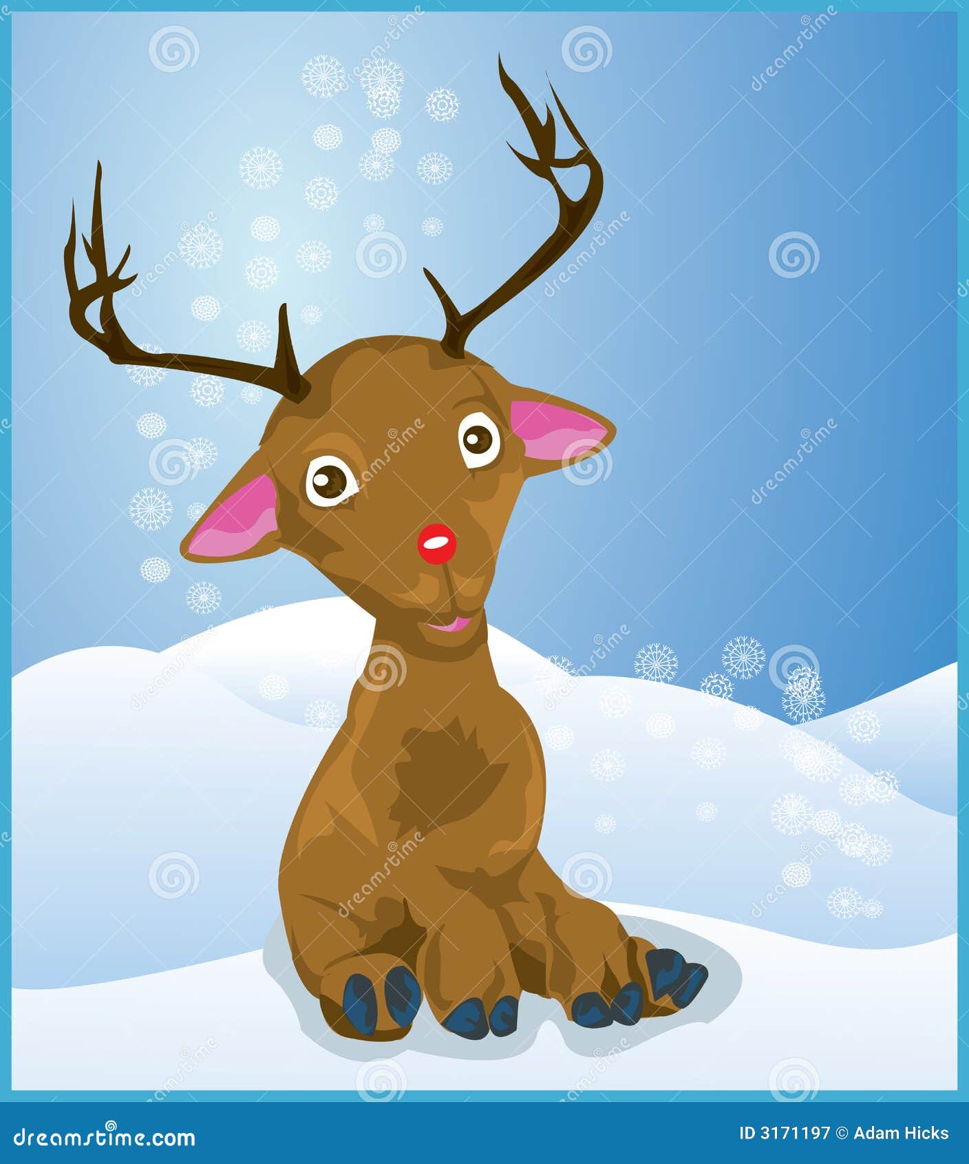 Rudolph a Rena Vermelha Do Nariz Ilustração Stock - Ilustração de ...