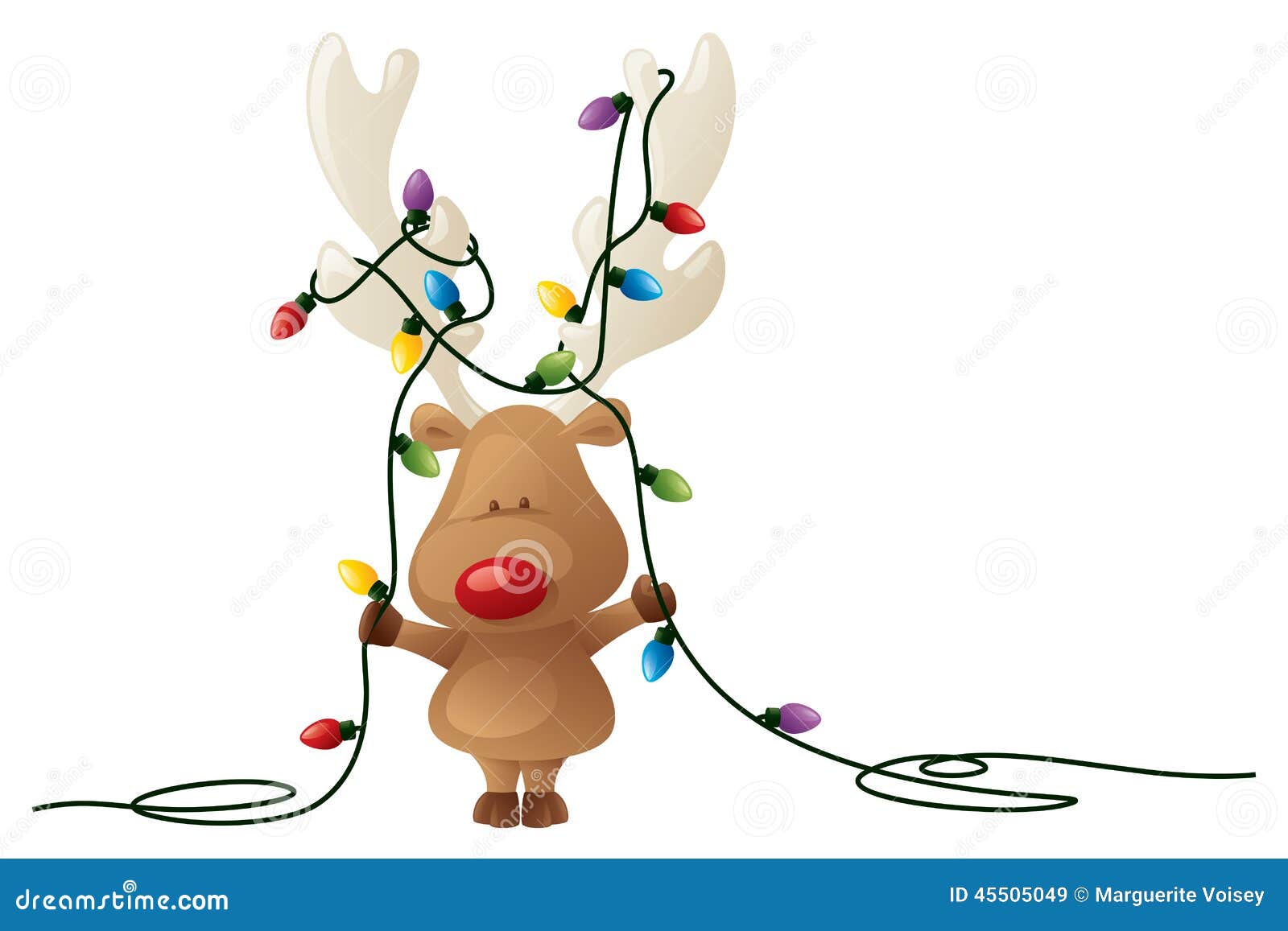 Rudolph s Tricky Task stock illustration. Illustration of cable - 45505049