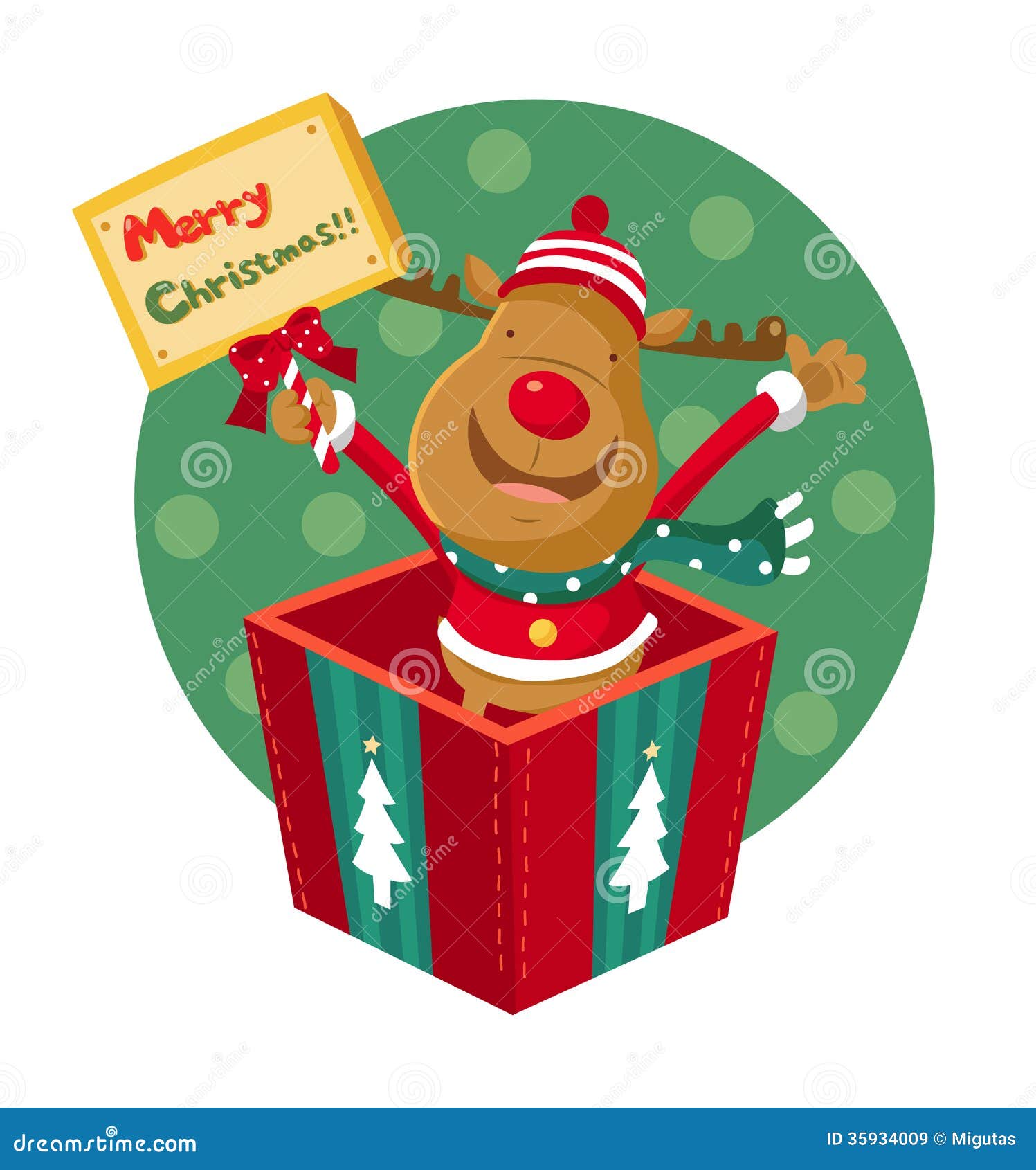 Rudolph stock vector. Illustration of ribbon, ornate - 35934009