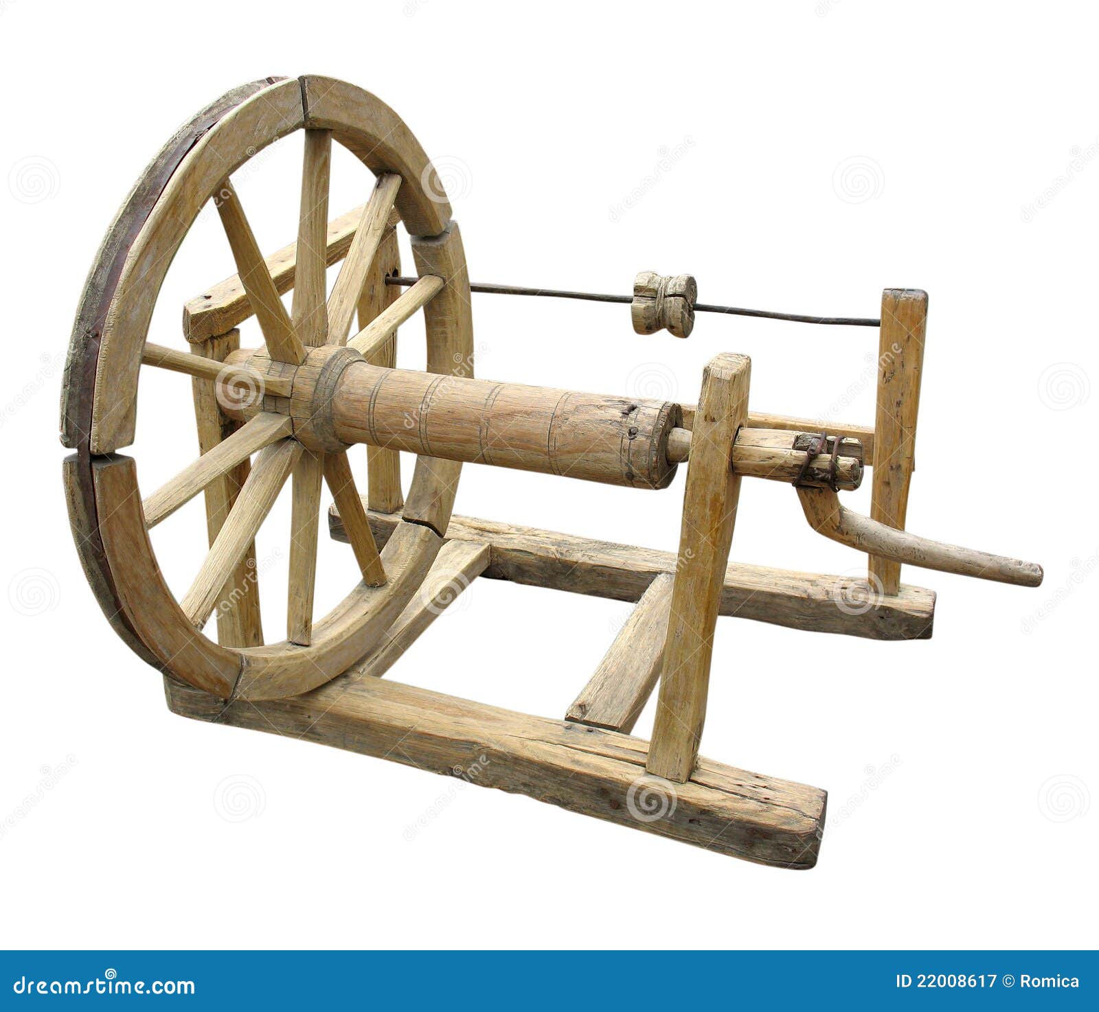 Rueca De Madera Vieja De La Hacer Girar-rueda Aislada Imagen de archivo ...