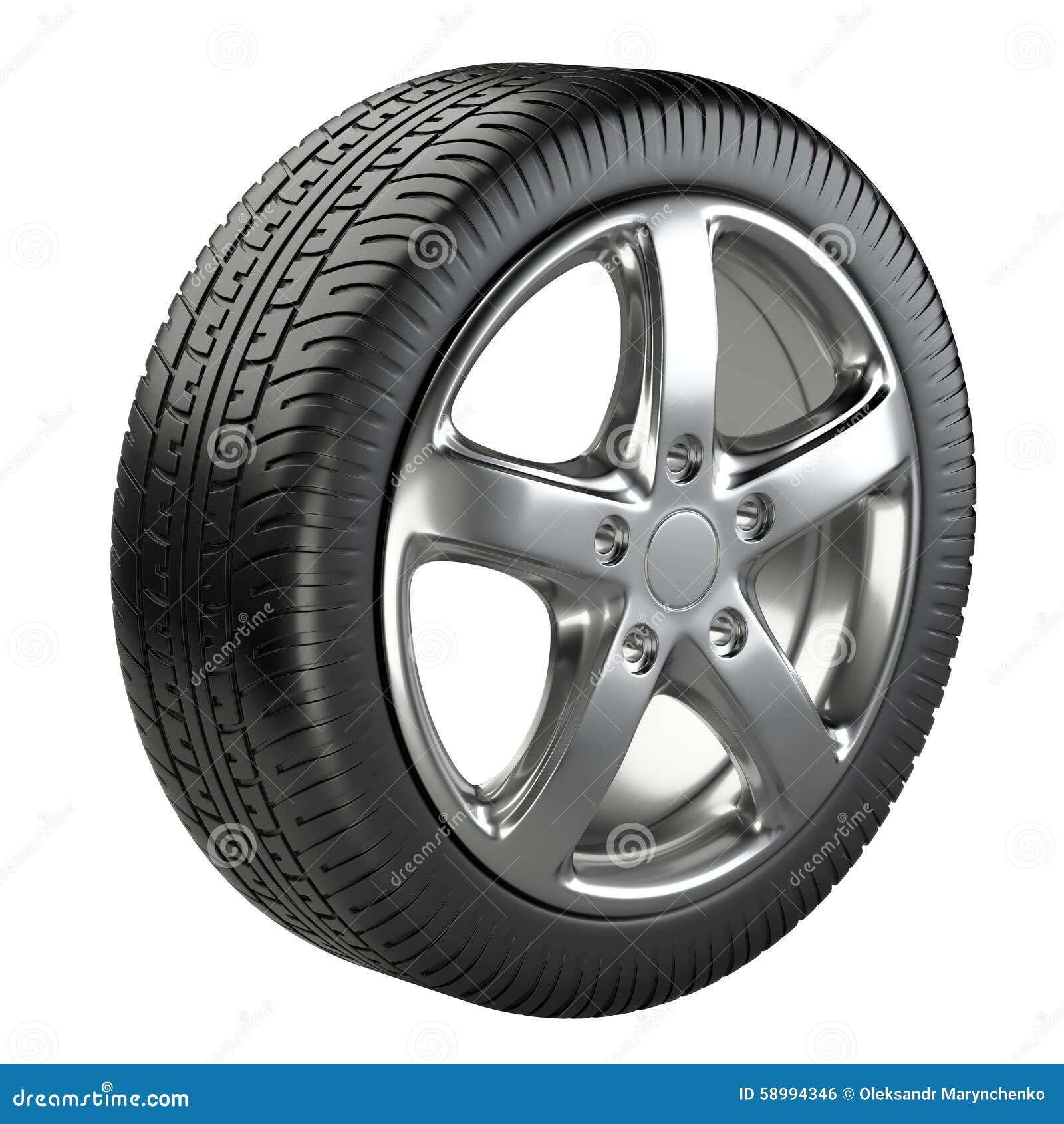 Rueda De Coche Moderna Aislada En Un Fondo Blanco Stock de ilustración ...